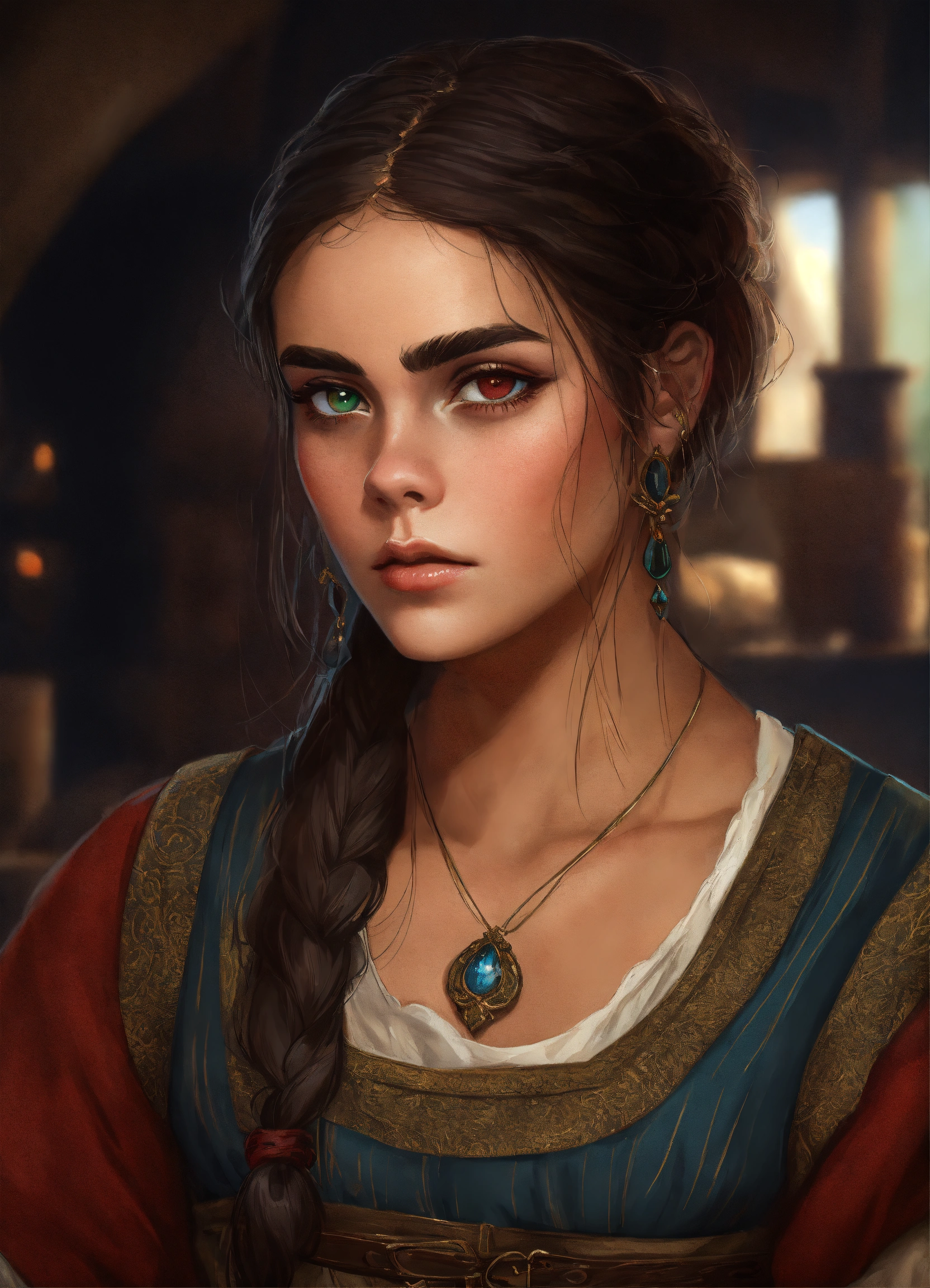 Lexica - Portrait of Cara Delevigne, medieval peasant woman, medieval ...