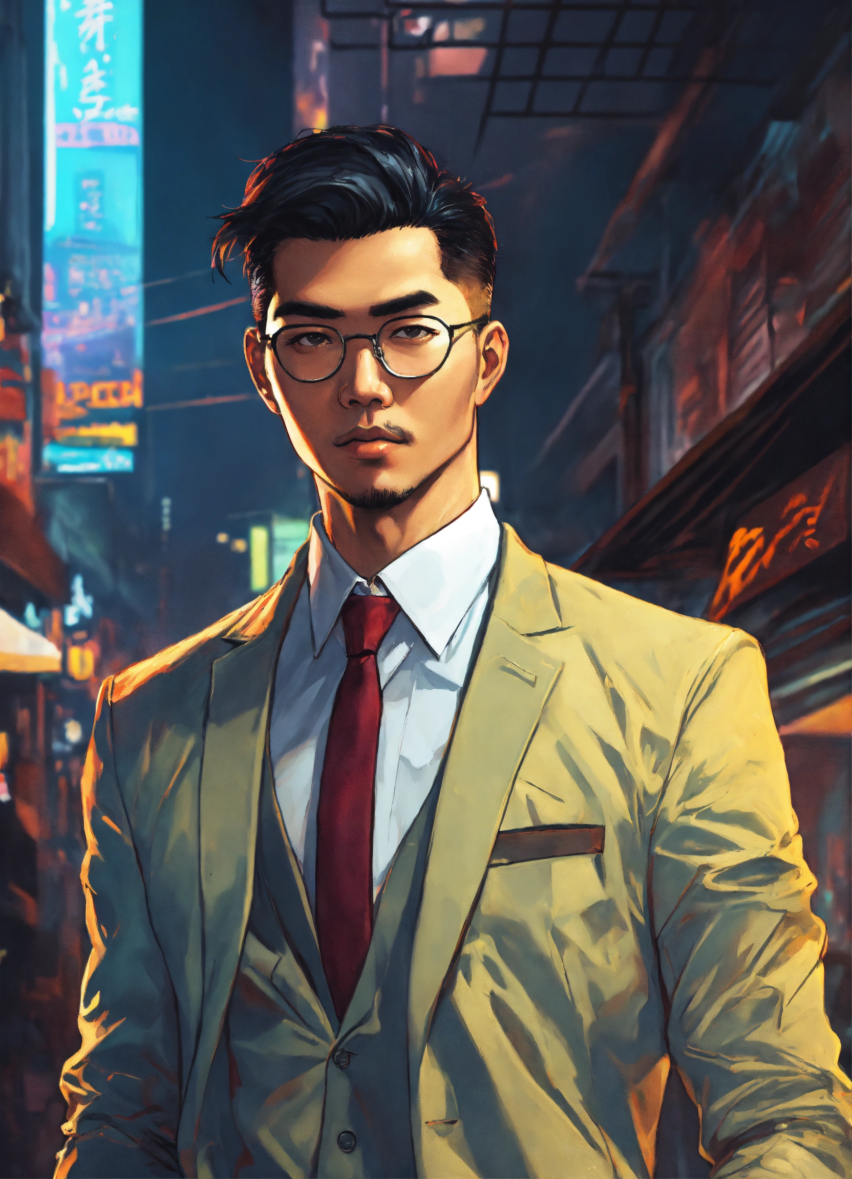 Lexica - E cyberpunk Vietnamese detective in a suit realistic comic ...