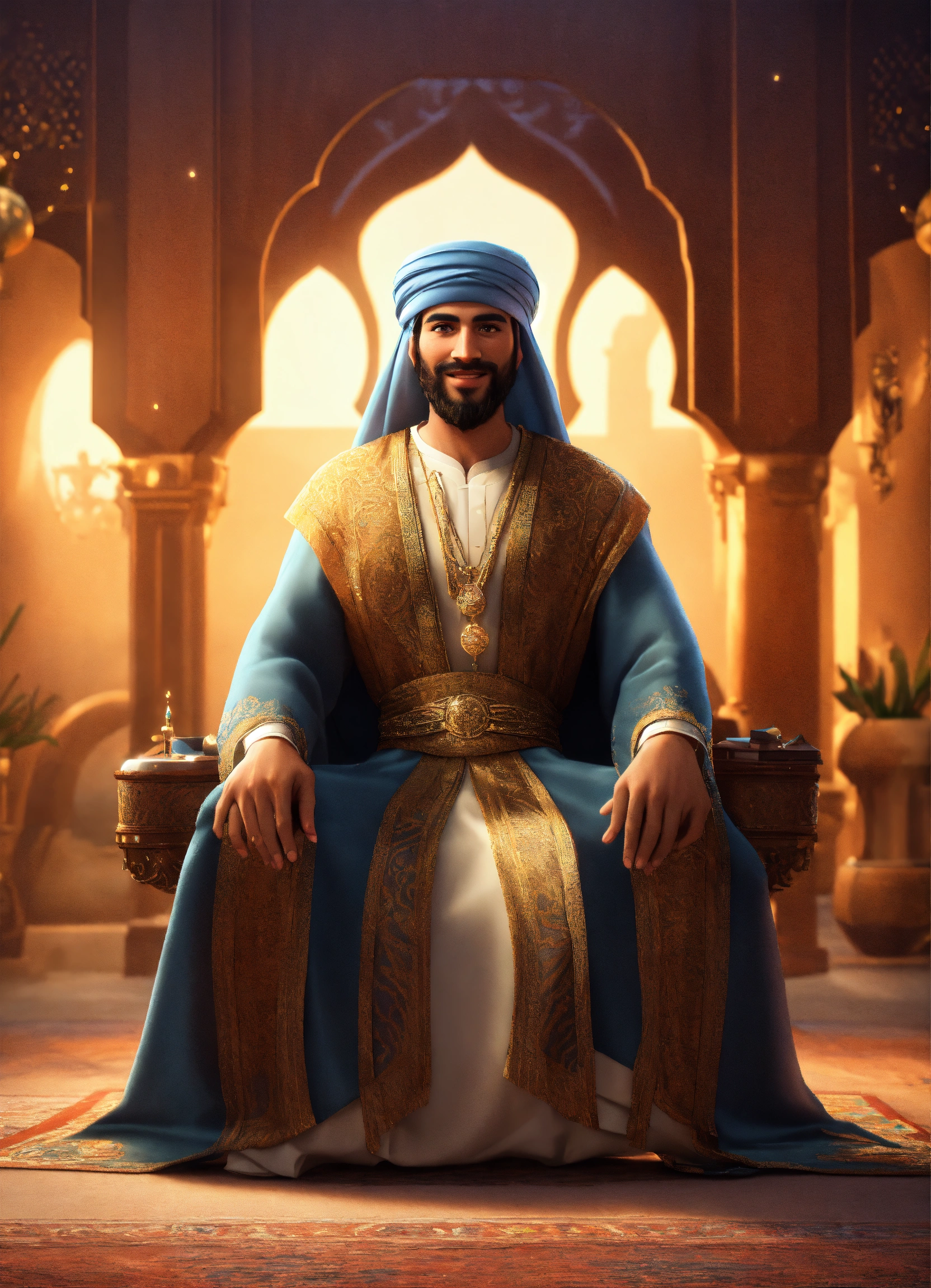 Lexica - Create a 3D rendering of a wealthy Arab male sheikh from Dubai ...