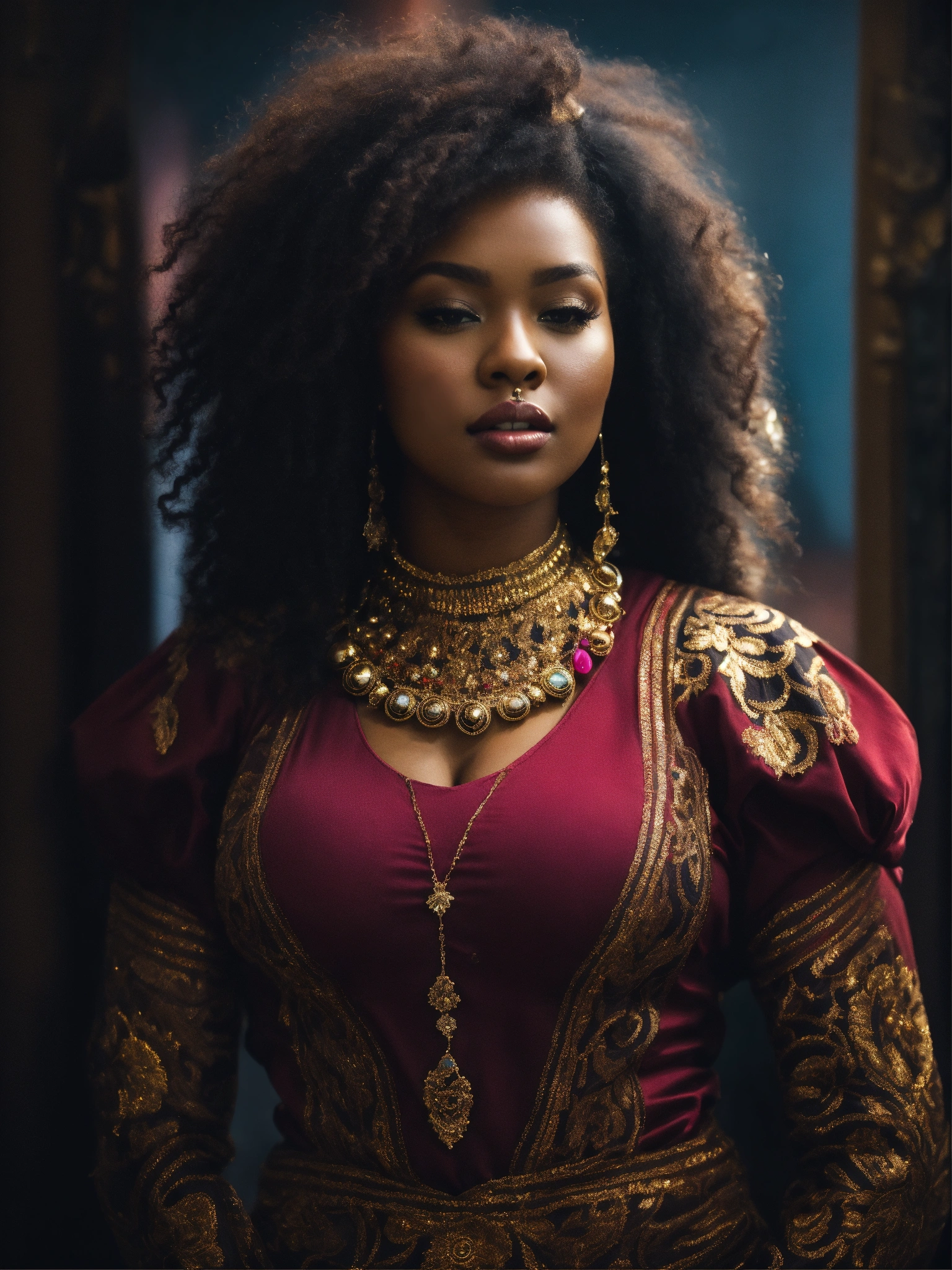 Lexica - Beautiful stunning full-figured black female anticipating her ...