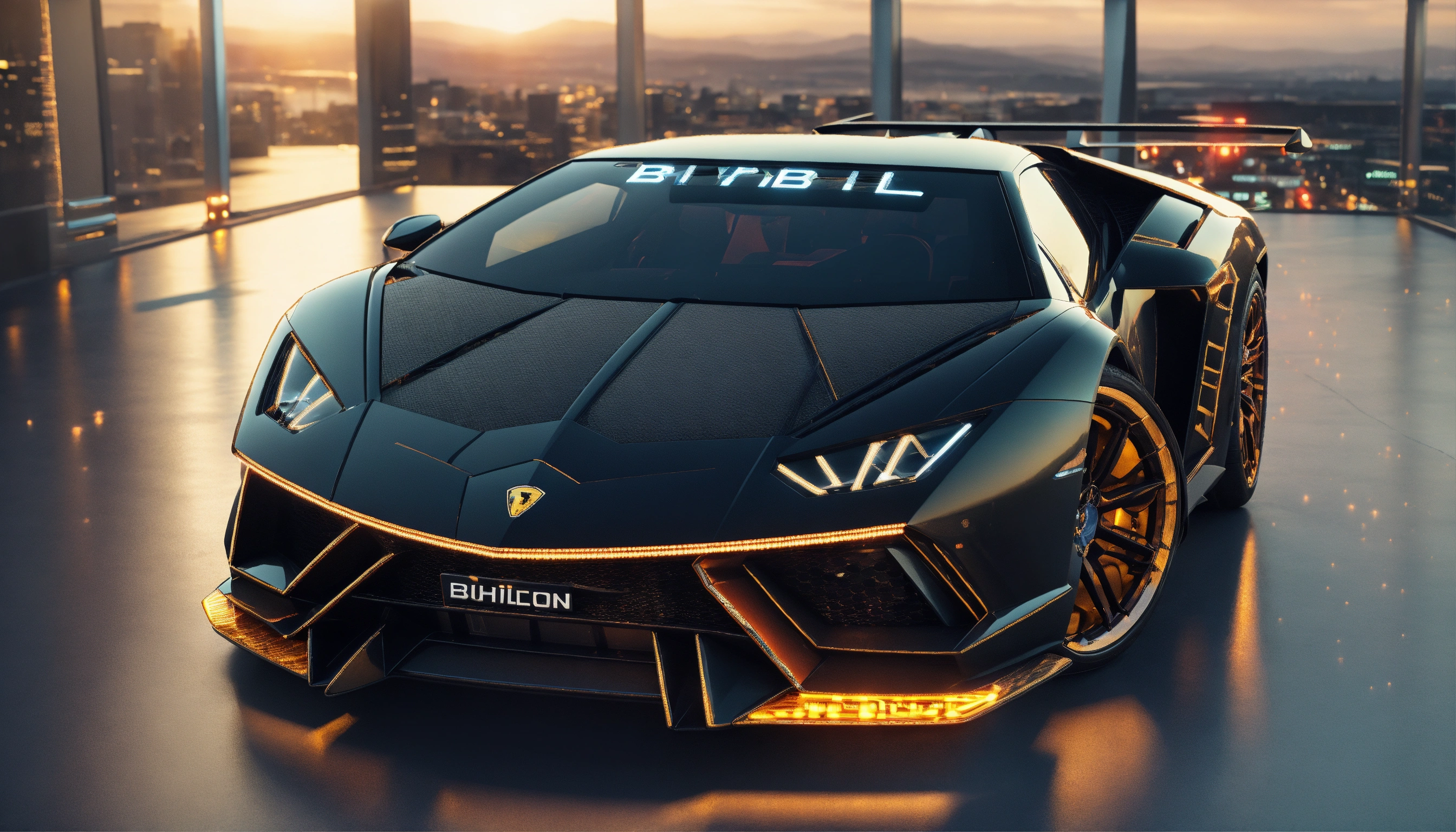 Lexica - A black sports car with bitcoin written on the front ...