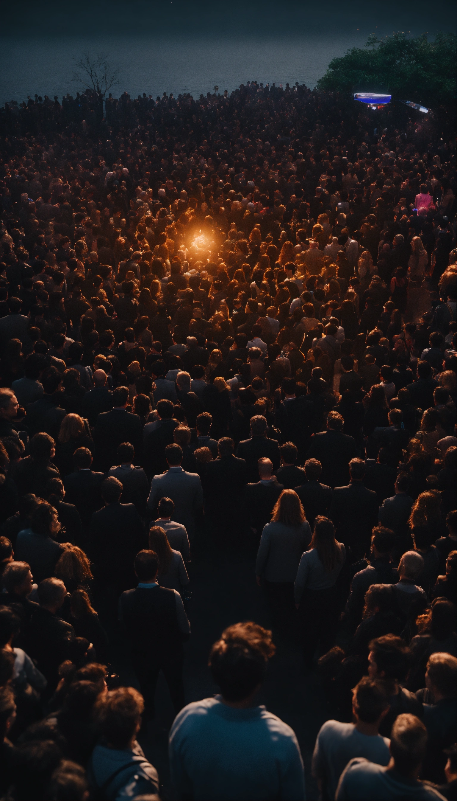 Lexica - A lone person getting surrounded by a crowd of people, surreal ...