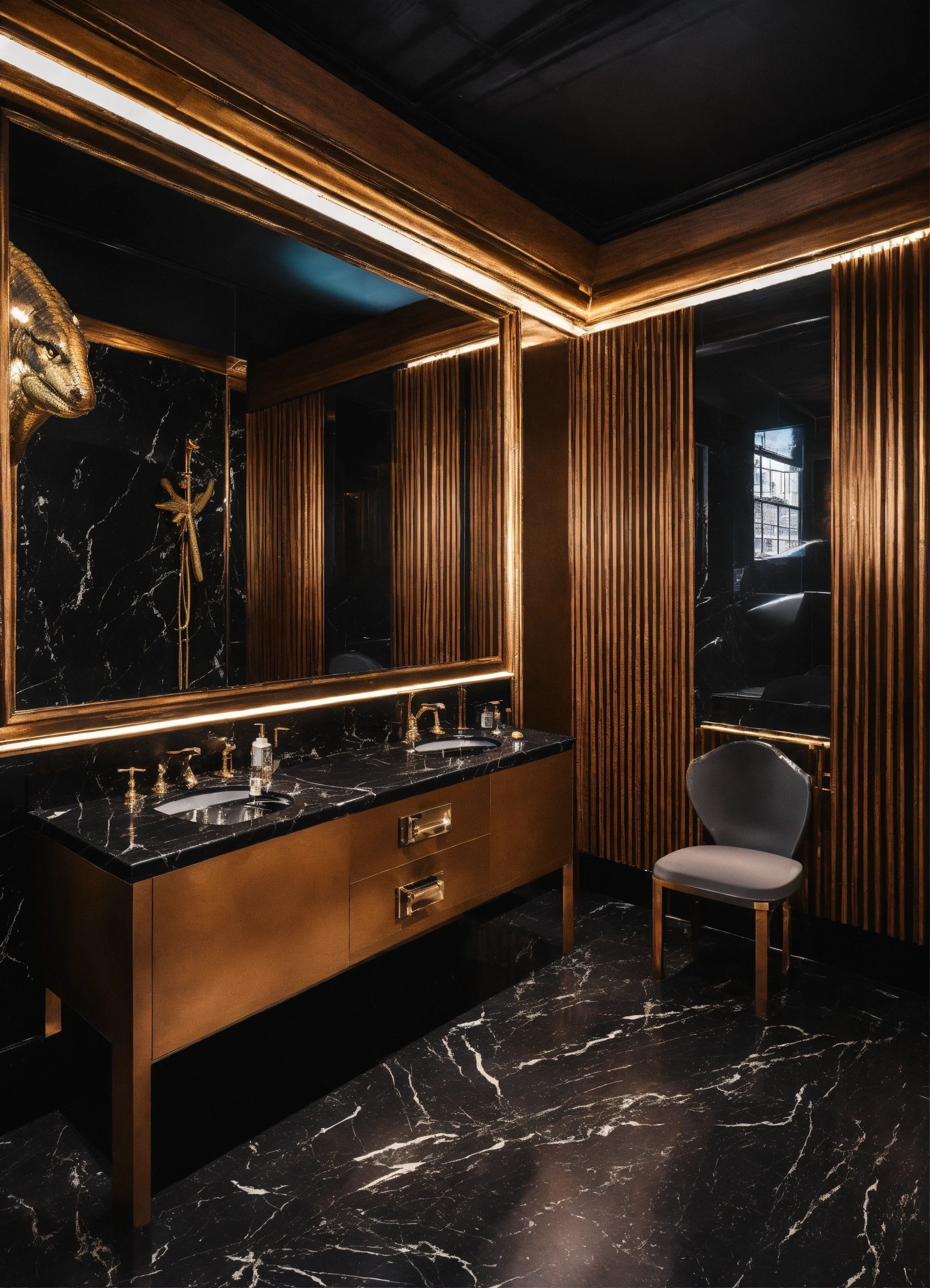 Lexica - A spectacular men’s bathroom area for a nightclub with wood ...