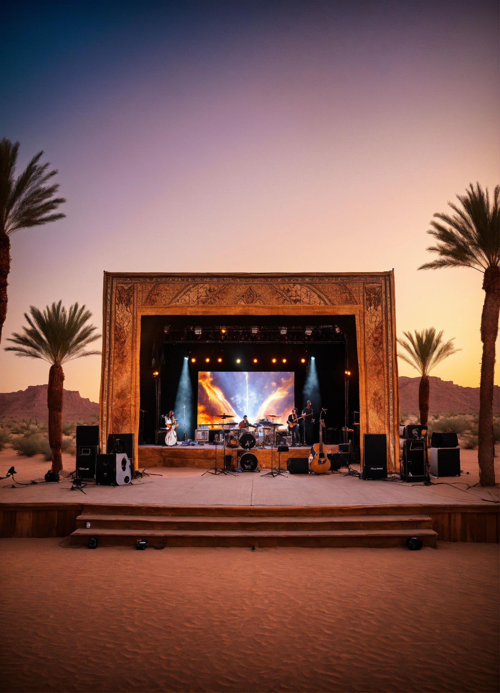 Lexica - Desert Arabian themed outdoor concert stage with large screen ...