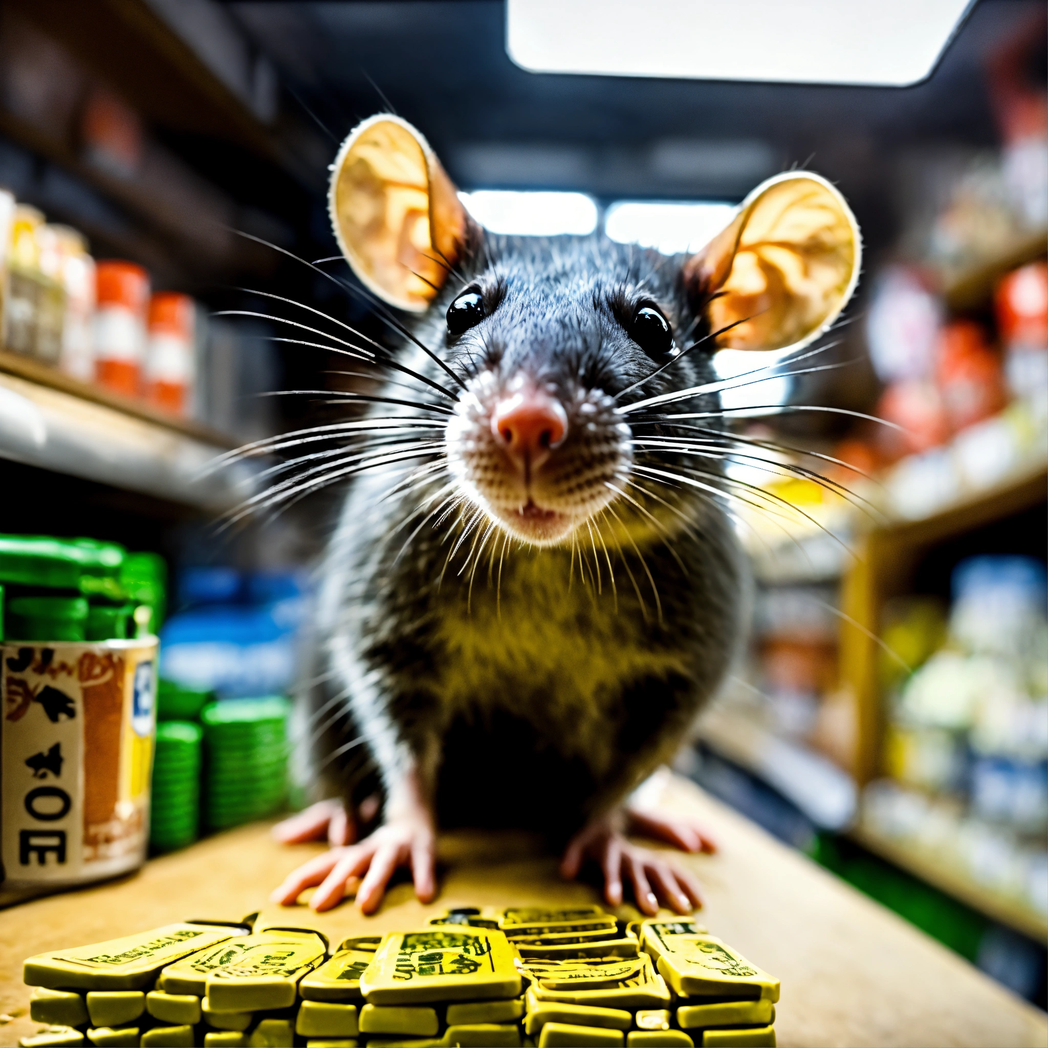 Lexica - Human like rat robbing store cctv recording