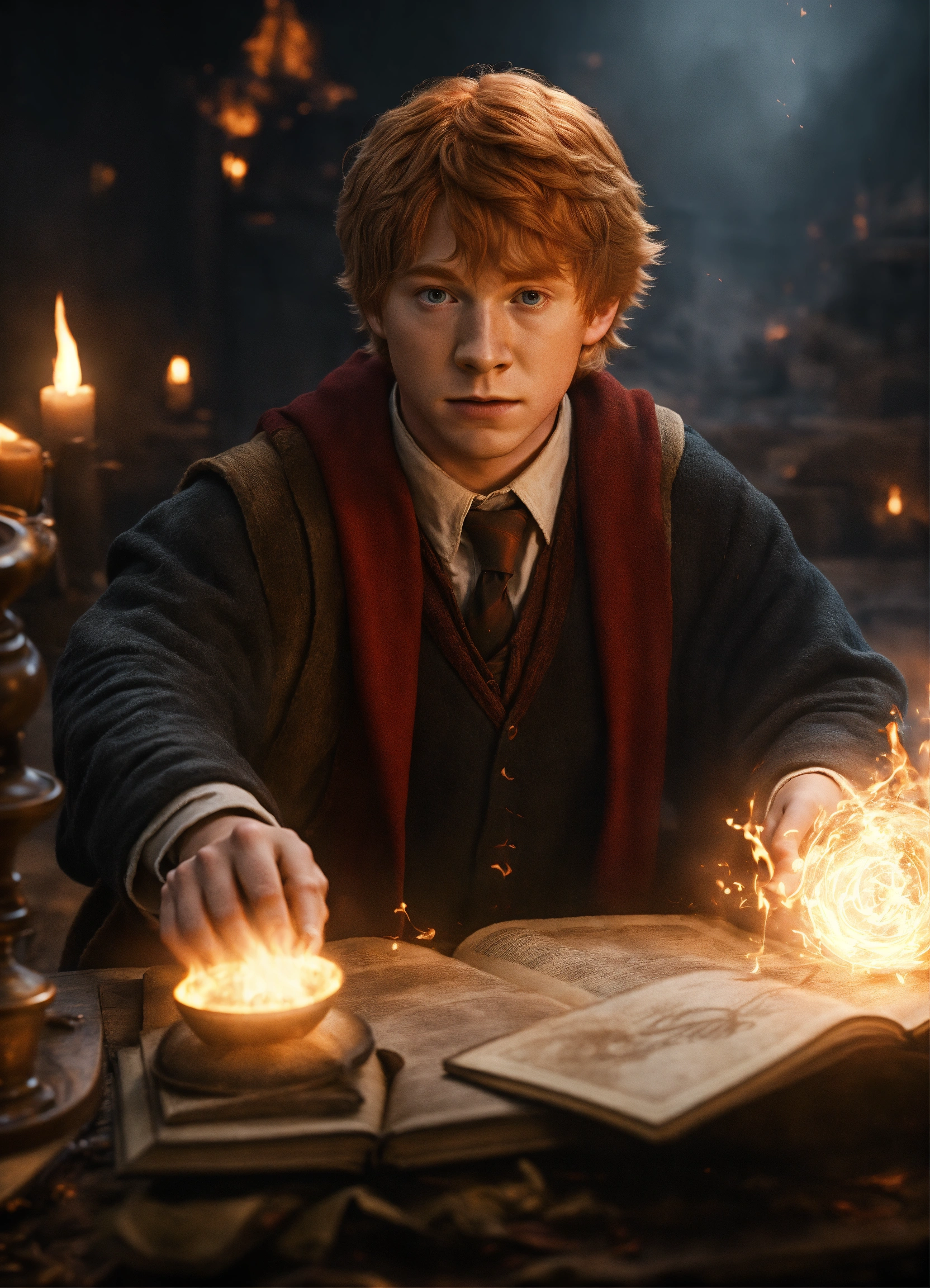Lexica - Ron weasley doing magic spells, HDR, 4K, ultra realistic ...
