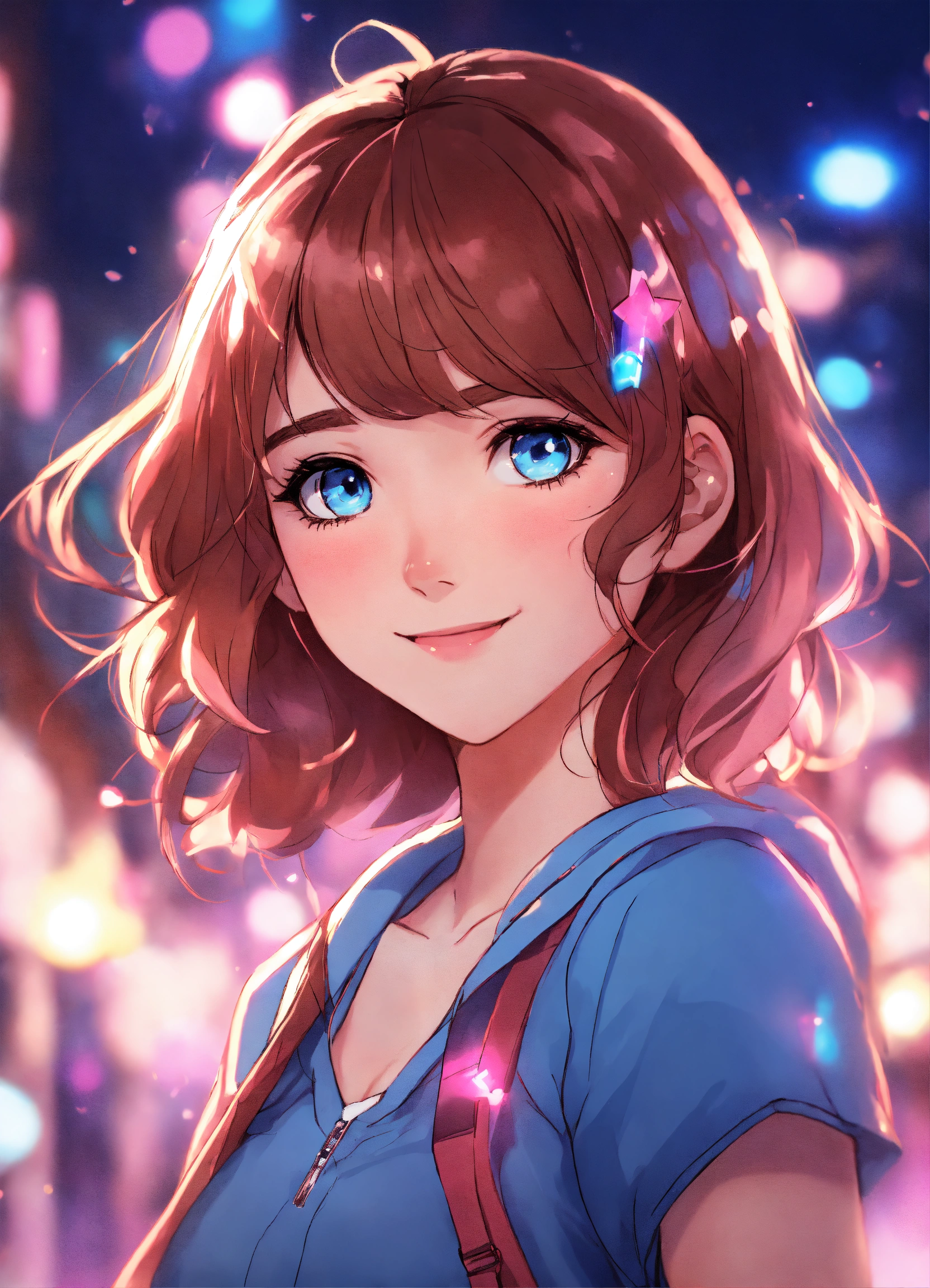 Lexica - Portrait, comic book anime style, bright lighting, pink and ...