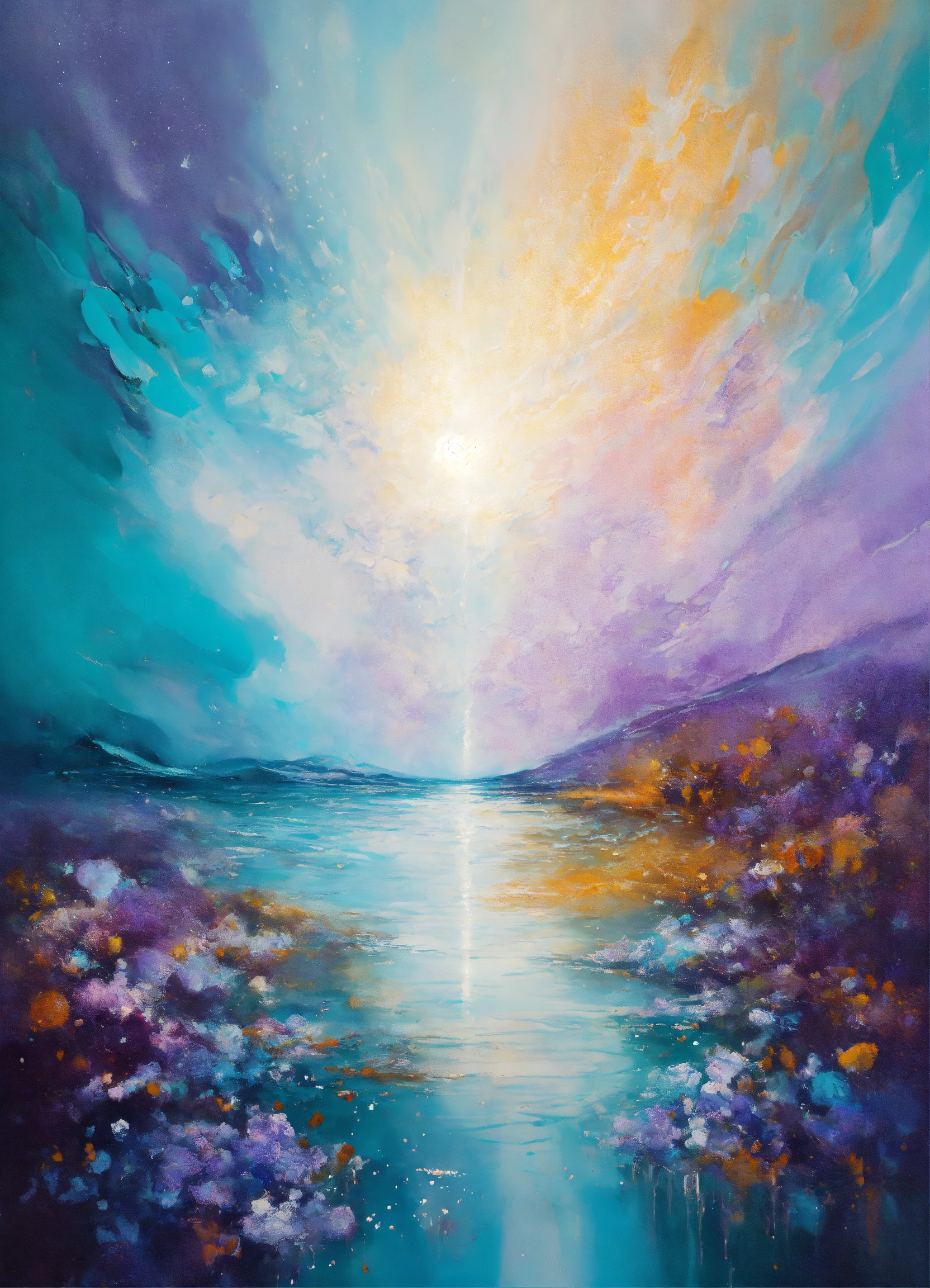 Lexica - Beautiful sparkling white light with radiance, teal, lavender ...
