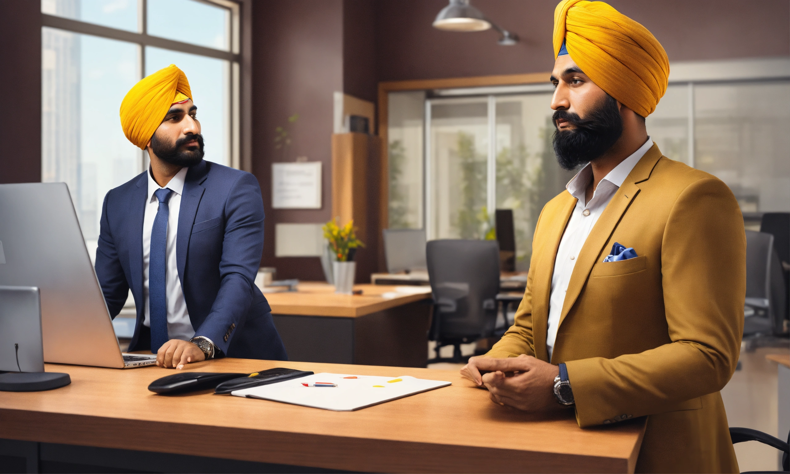 Lexica - Create an realistic illustration of punjabi man with turban ...