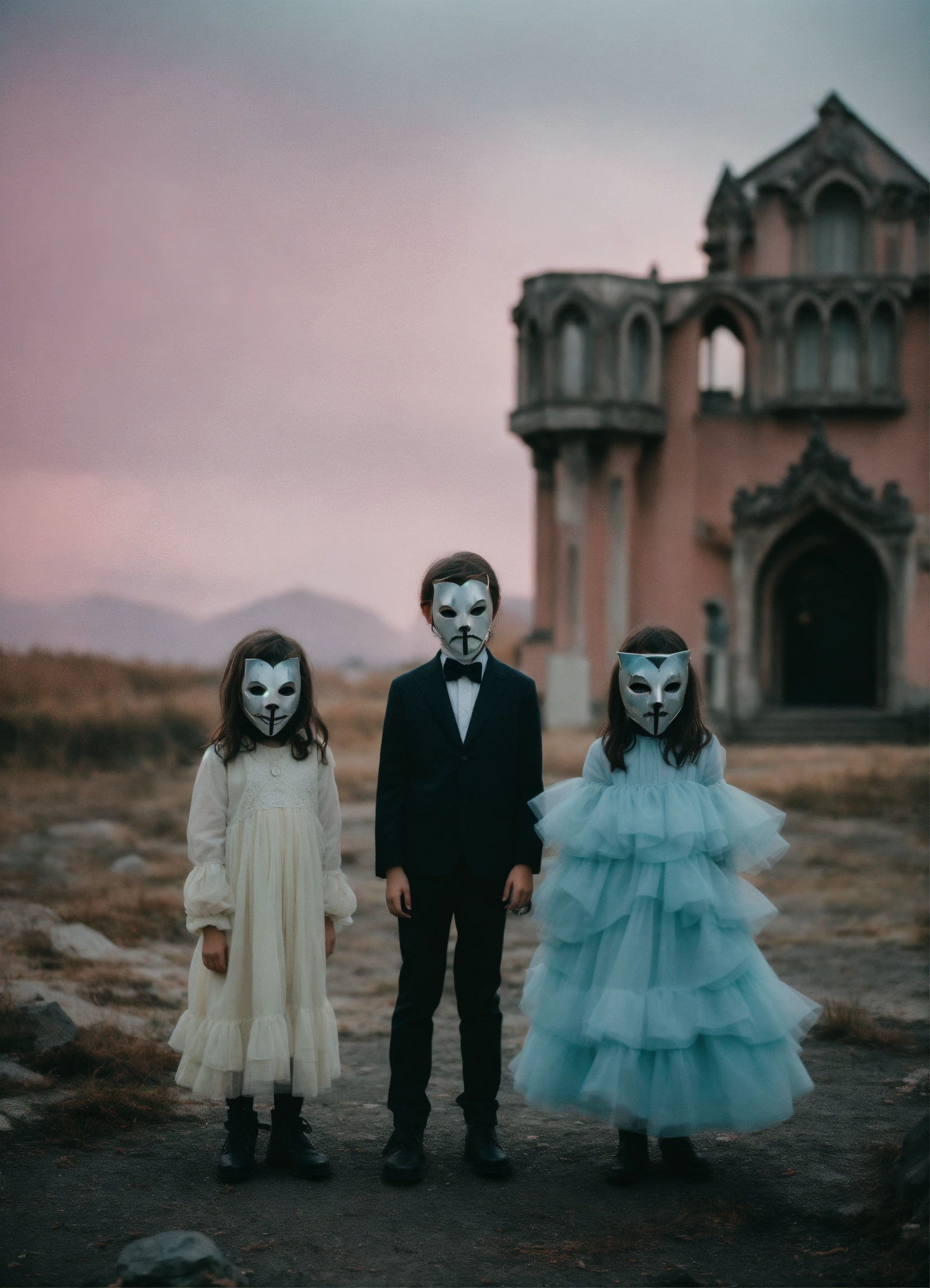 Lexica - Blurry crystal castle in background, analog photography, pale ...