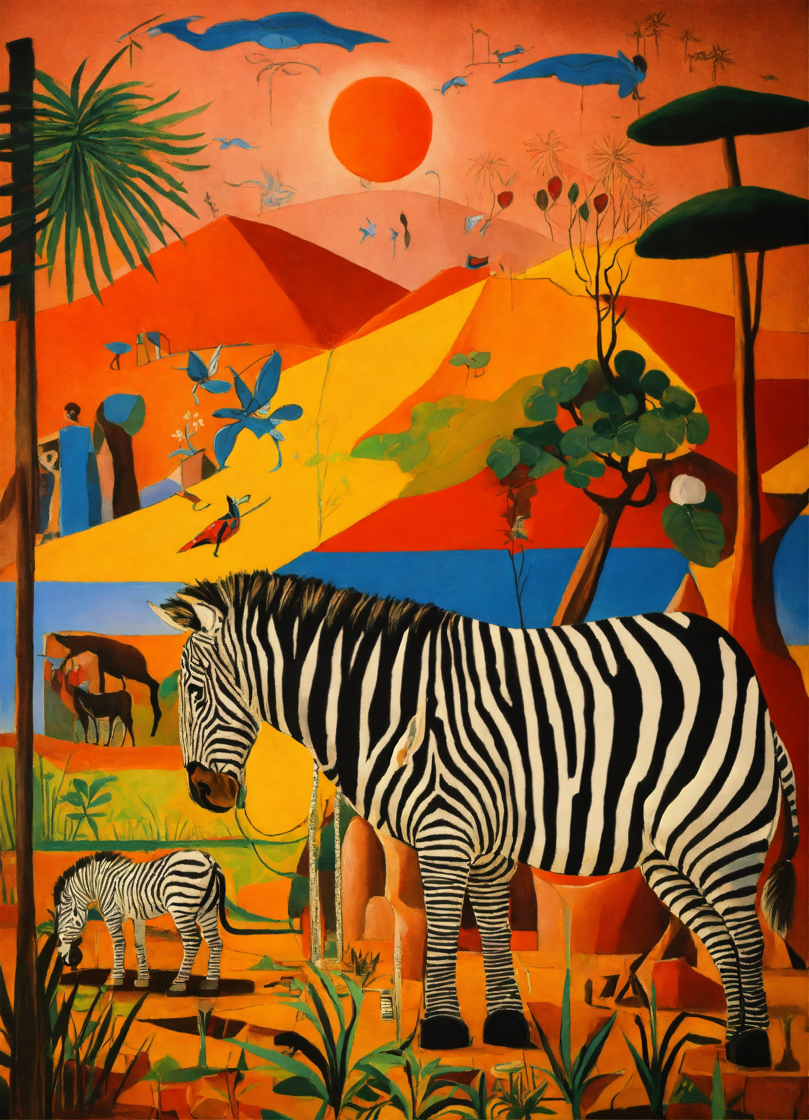 Lexica - Pablo Picasso painting Surreal animals like zebras, panther ...