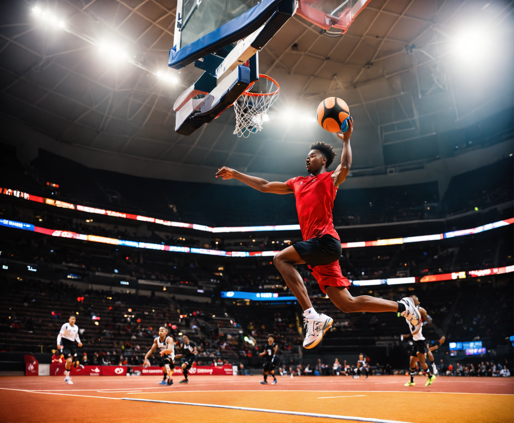 Lexica - Generate an image of a multi-sport athlete in the midst of ...