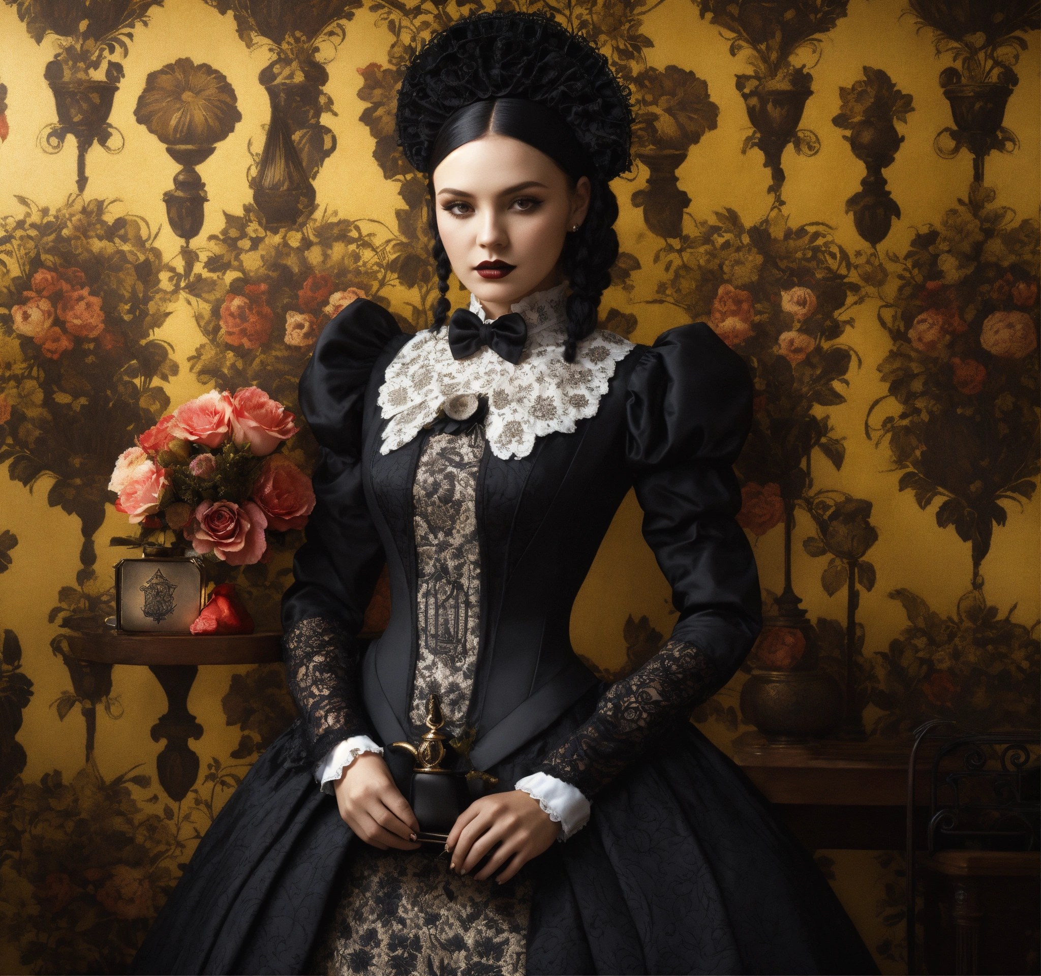 Lexica - Elaborate Gothic Wednesday Adams queen of spades in an elegant ...