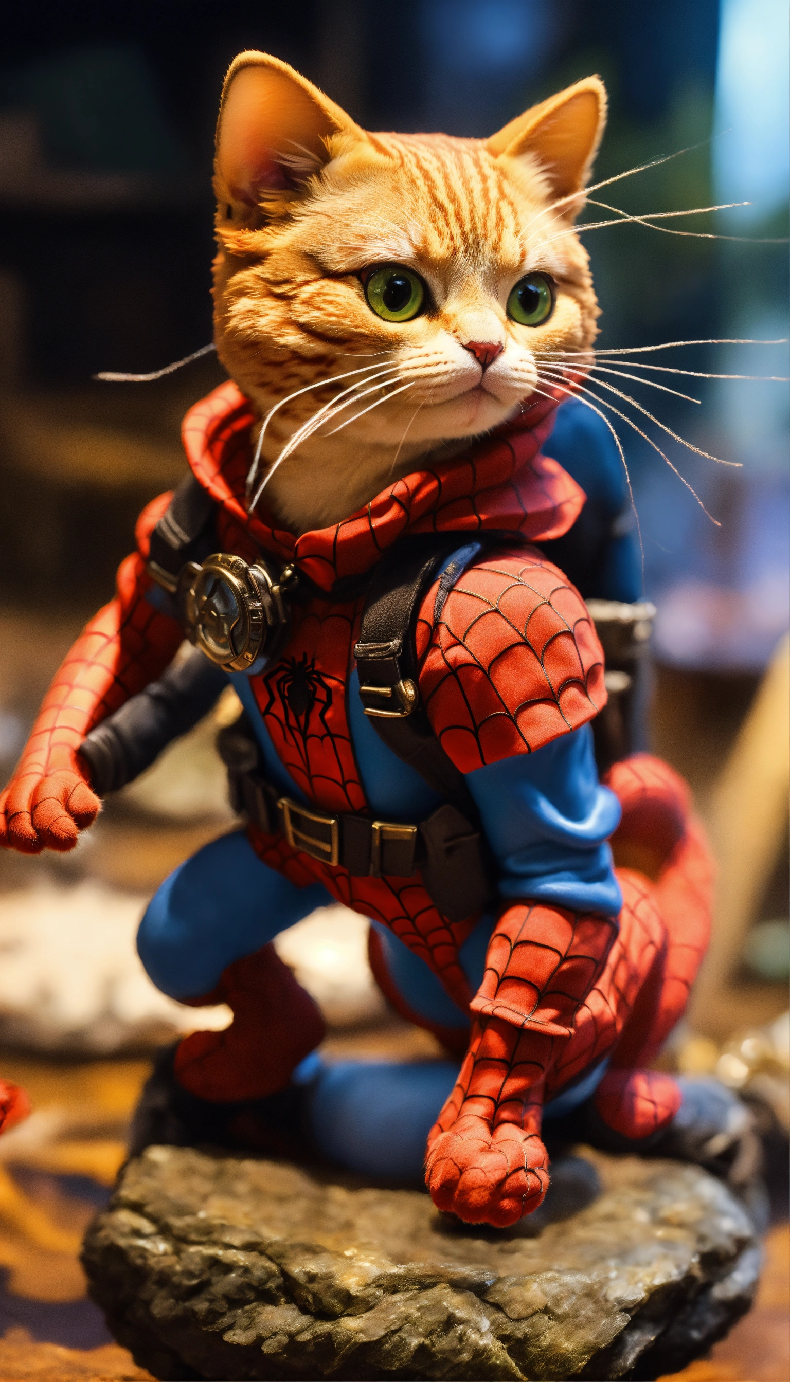 Lexica - Spiderman themed Cute cat, cat adventurer figure, product shot ...