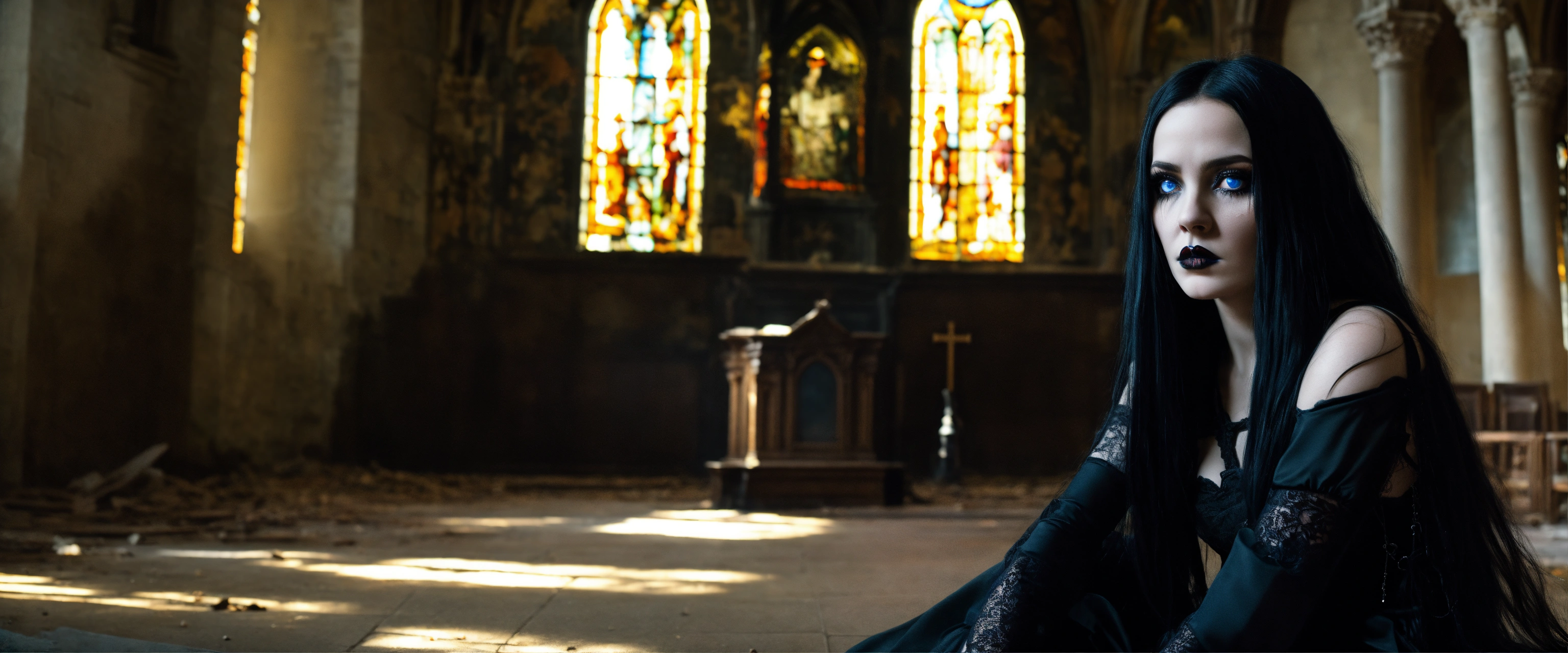 Lexica - Hyperrealist, photographic quality, dramatic dark goth scene ...