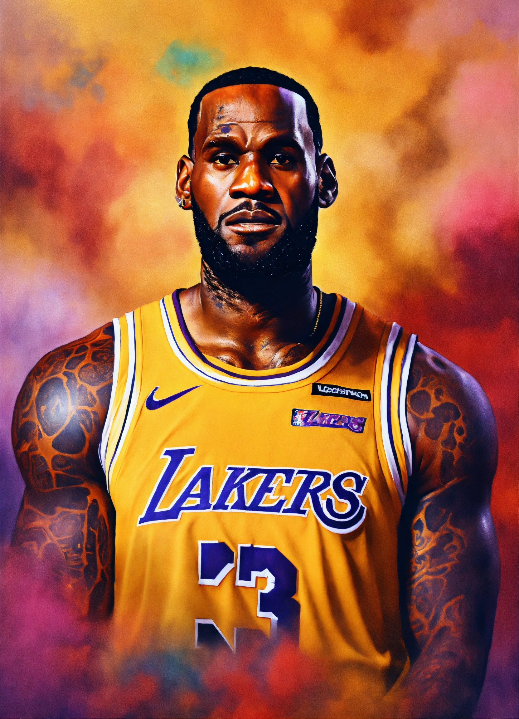 Lexica - Lebron James wearing a jersey, of Los Angeles lakers, brown ...