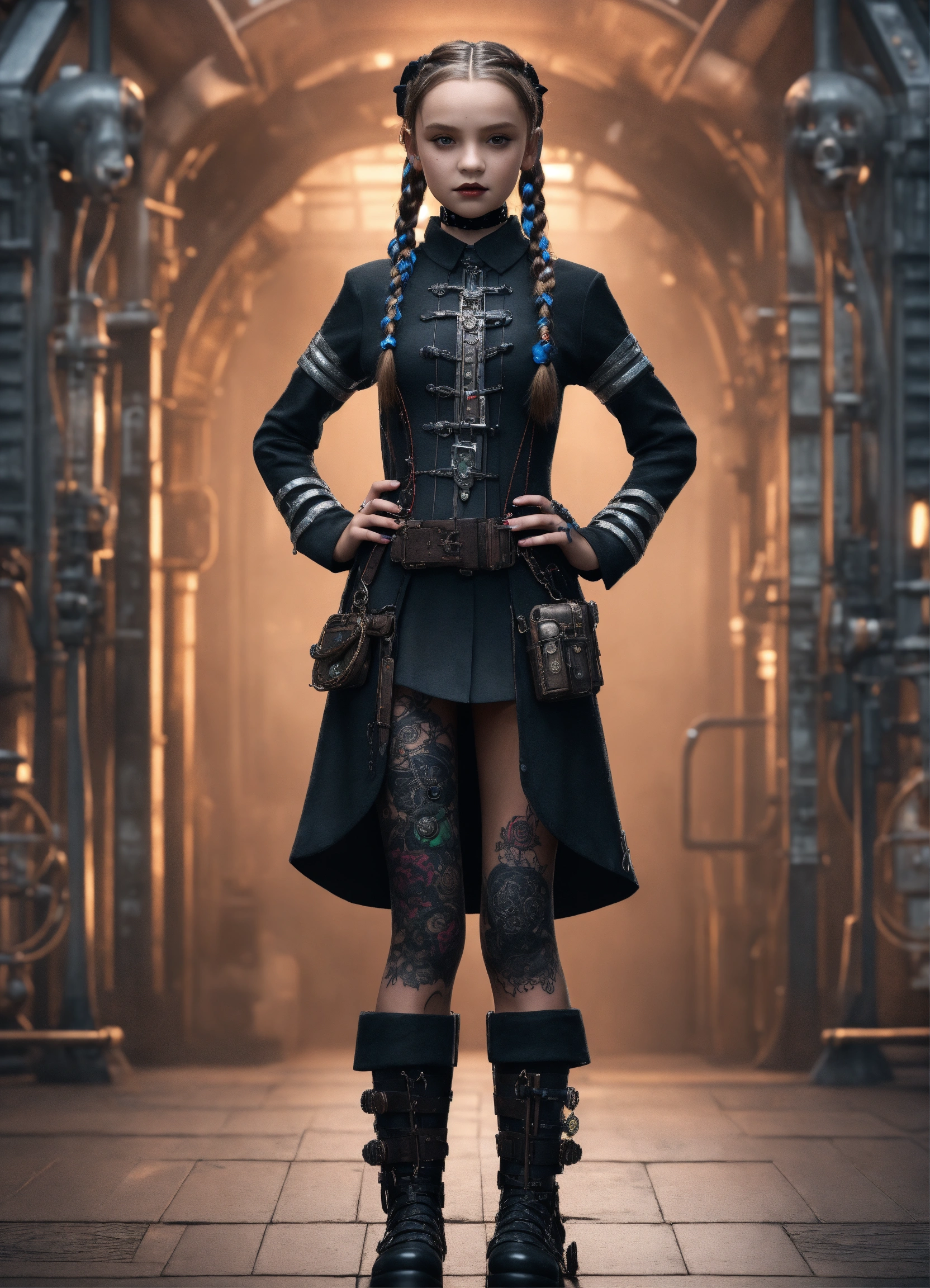 Lexica - Girl 12 years old, standing in the center of the image, full ...