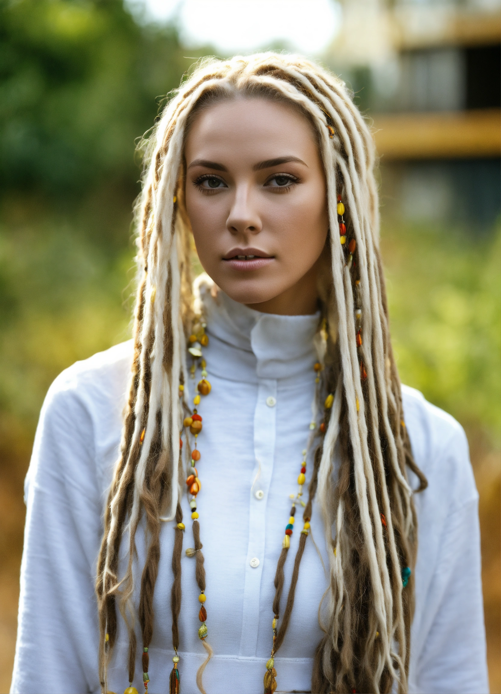 Lexica - White woman ; woolen Dreadlocks Extentions,suresatiste ; futuriste