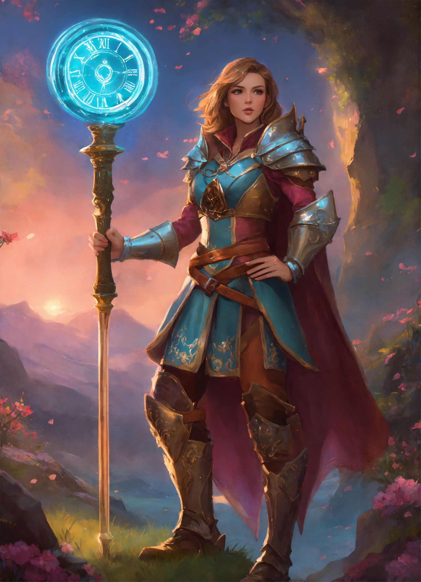 Lexica - Time warlock in a fairy tale world theme, dnd, full armor ...