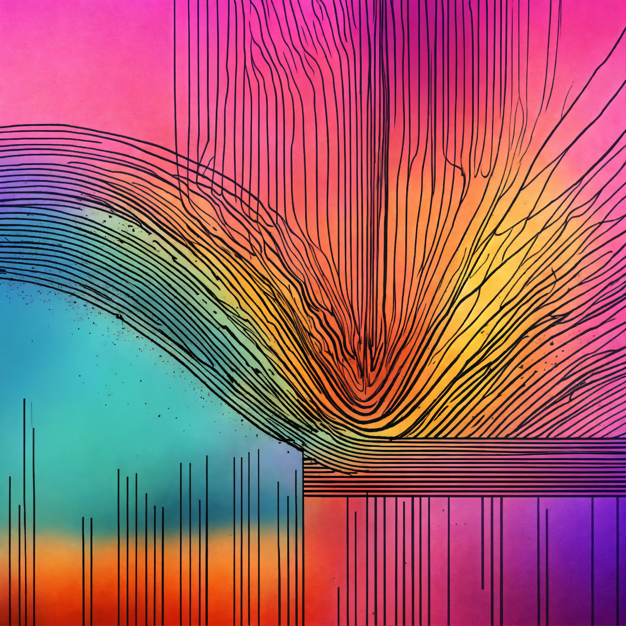 Lexica - Line art, creative, vibrant hues, abstract, minimalist, ombre