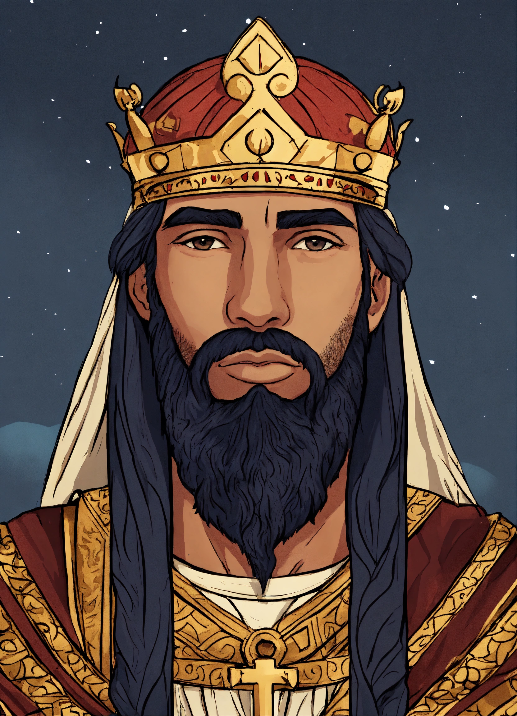 Lexica - 25 year old king jehoiakim from the bible, 2d cartoon, face ...