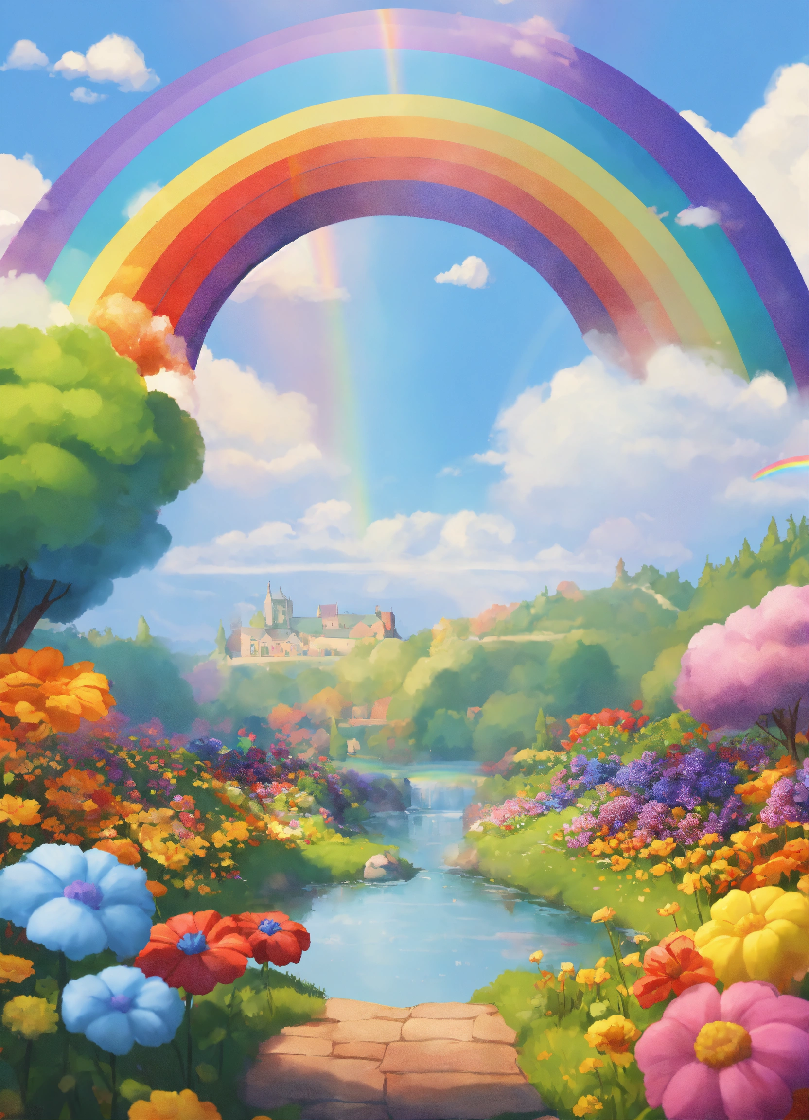 Lexica - Create a cartoon, looking cloud, cloud cloud barfing a rainbow ...