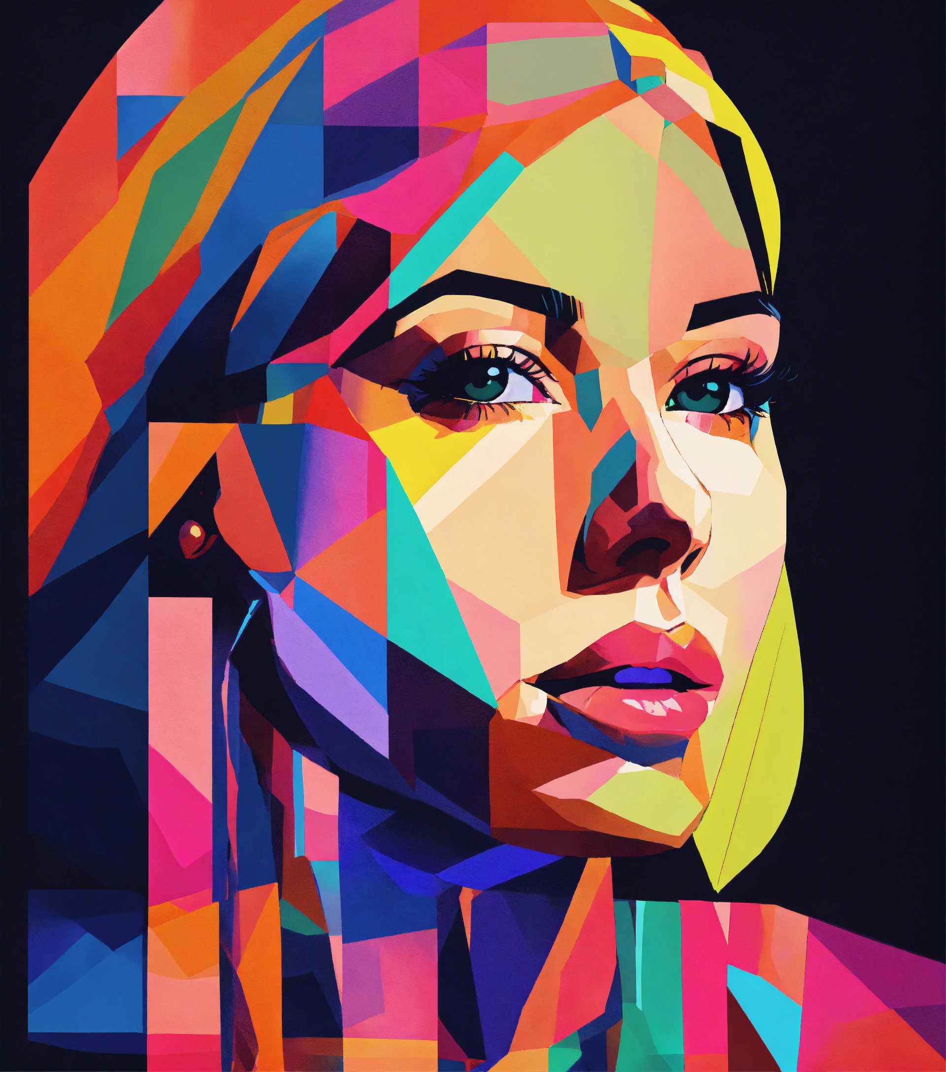 Lexica - Simplified abstract illustration of close up portrait of ...