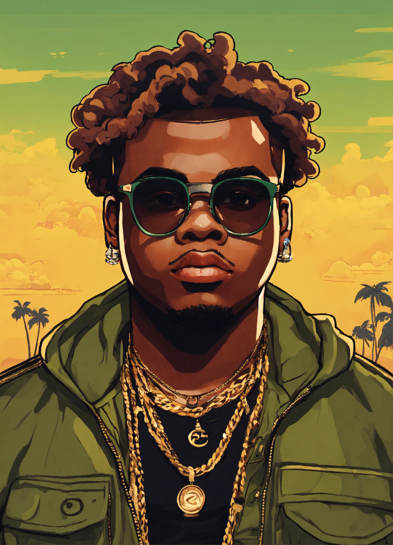 Lexica - Gunna in cartoon blackground