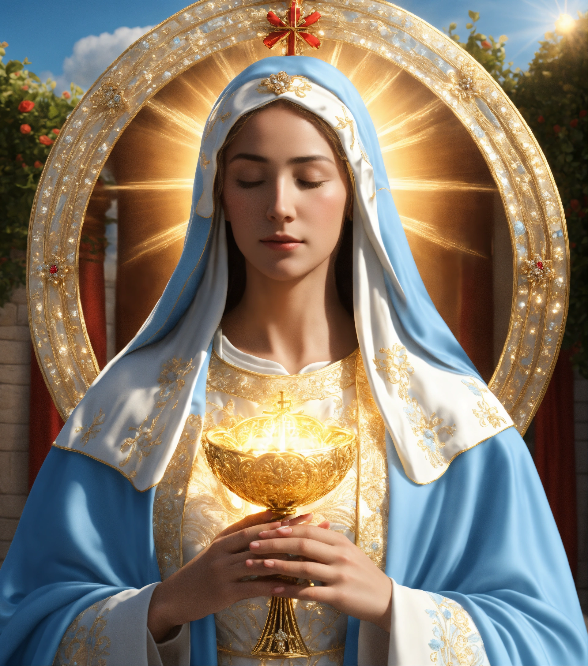 Lexica - Unreal engine render of a Beautiful 16k Mary Mother of Jesus ...