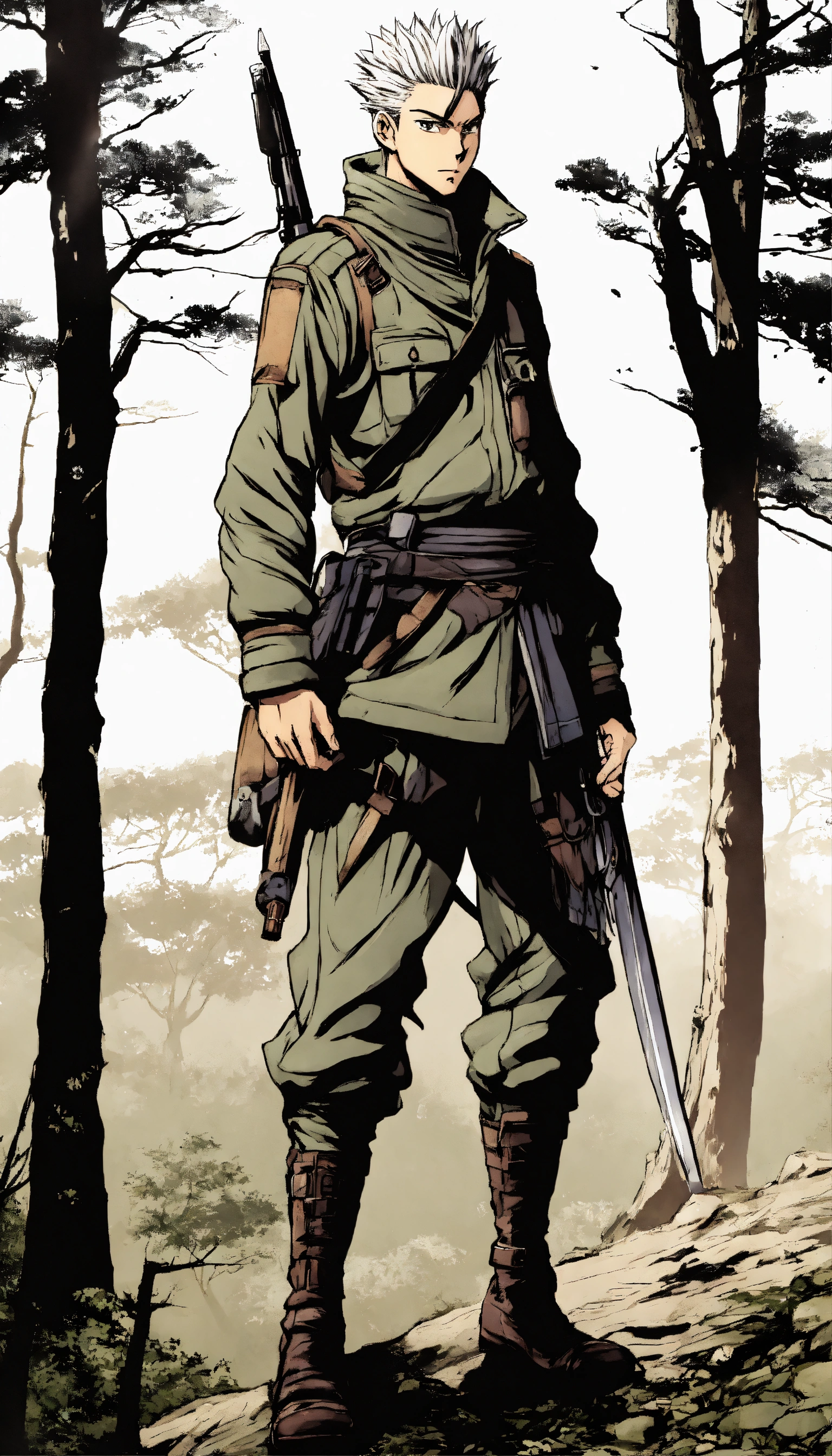 Lexica - Old manga style soldier guerilla in hunter x Hunter style