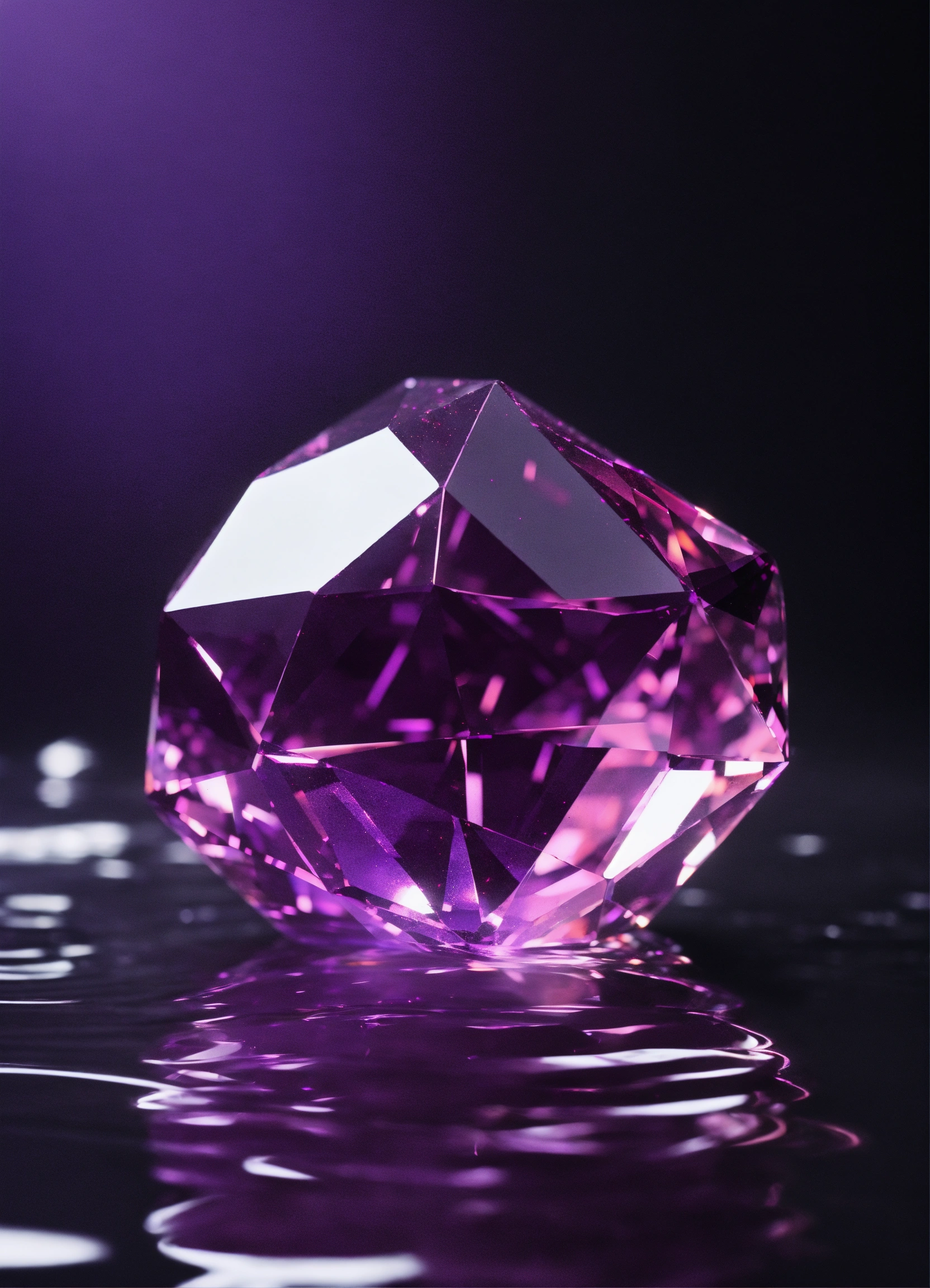 Lexica - Hyper realistic purple opaque sparkling crystals in air with ...