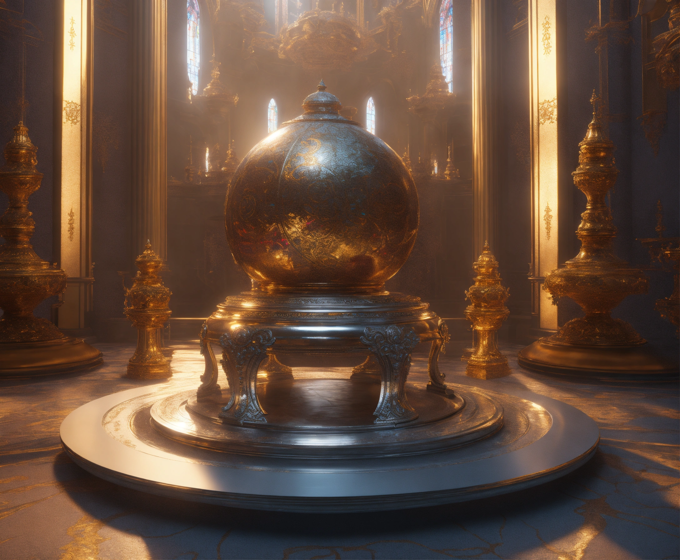 Lexica - Automated divinity, silver, grandiose, 8K resolution, Blender