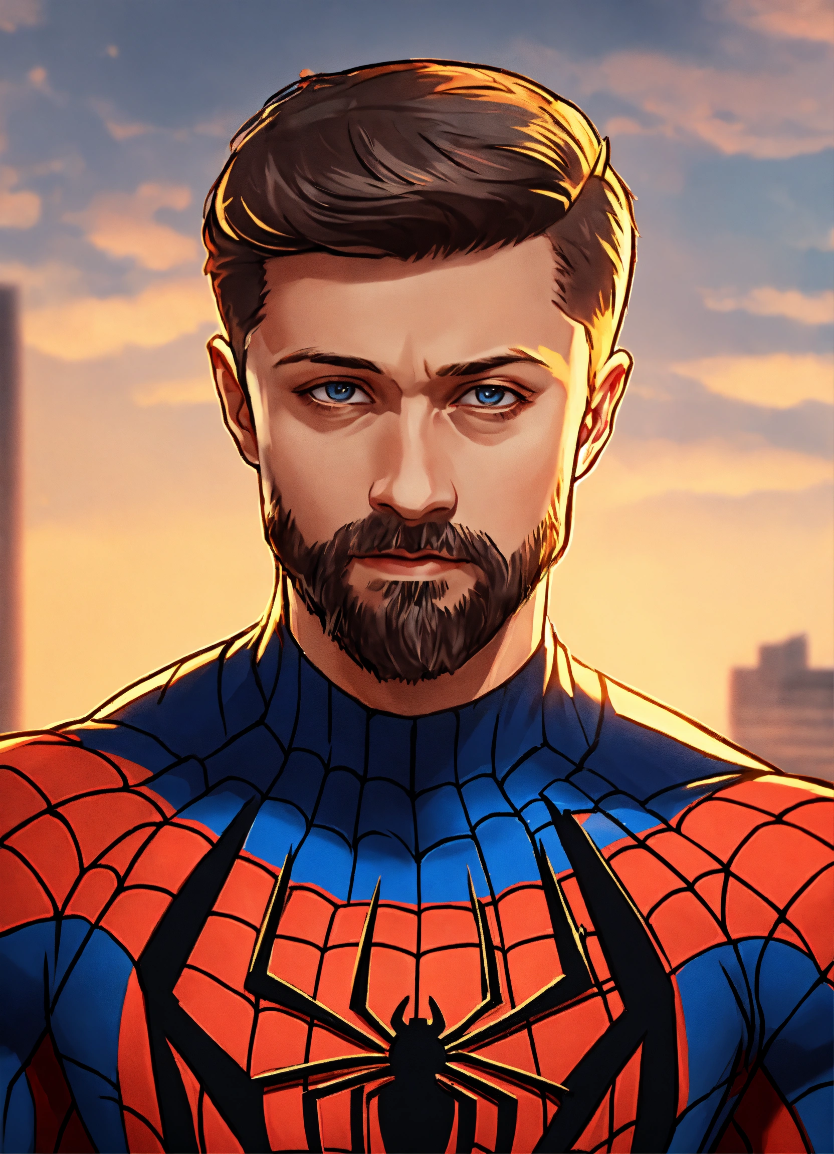Lexica - Volodymyr Zelenskyj Spider-man anime style short with beard