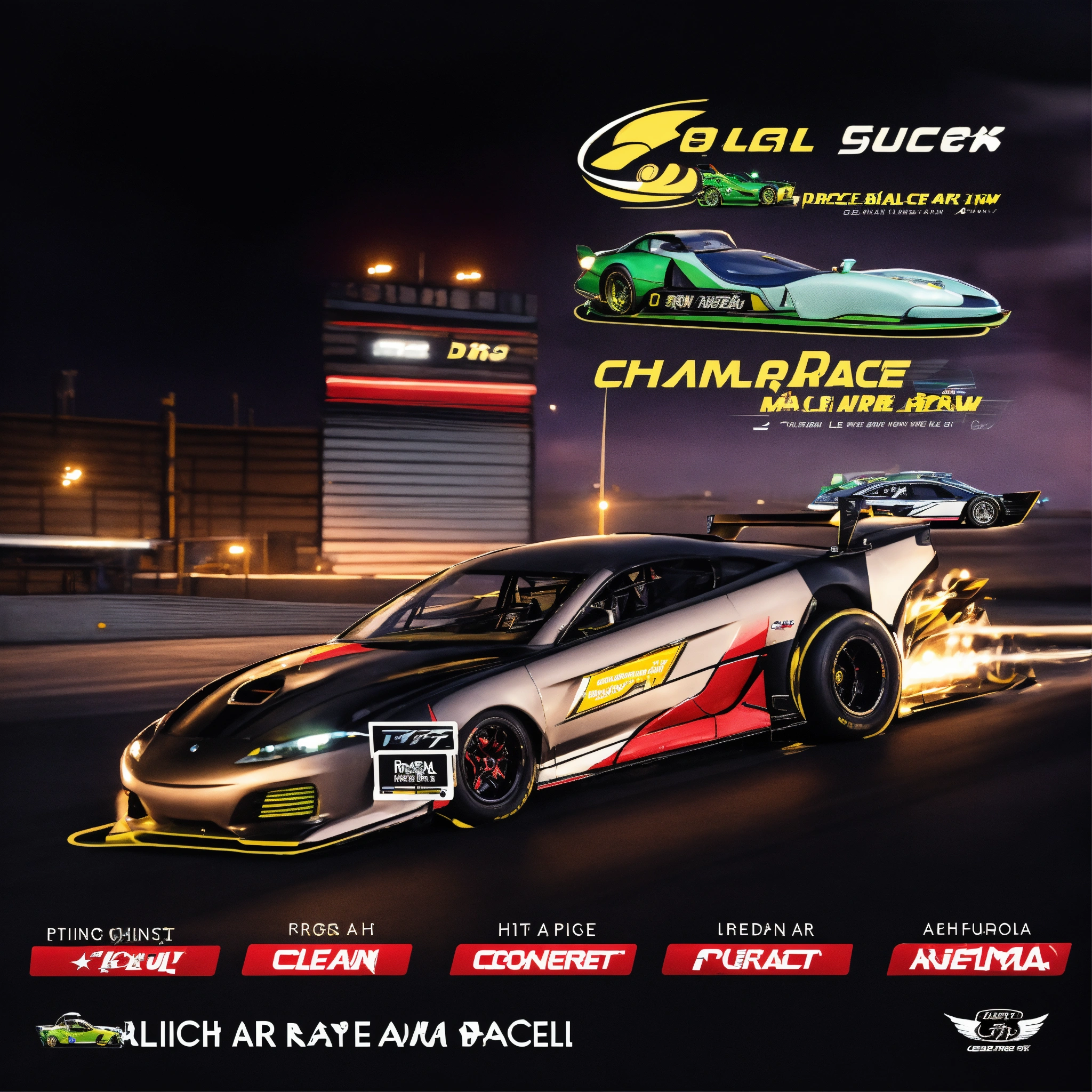 Lexica - Clean modern drag race car badge sticker