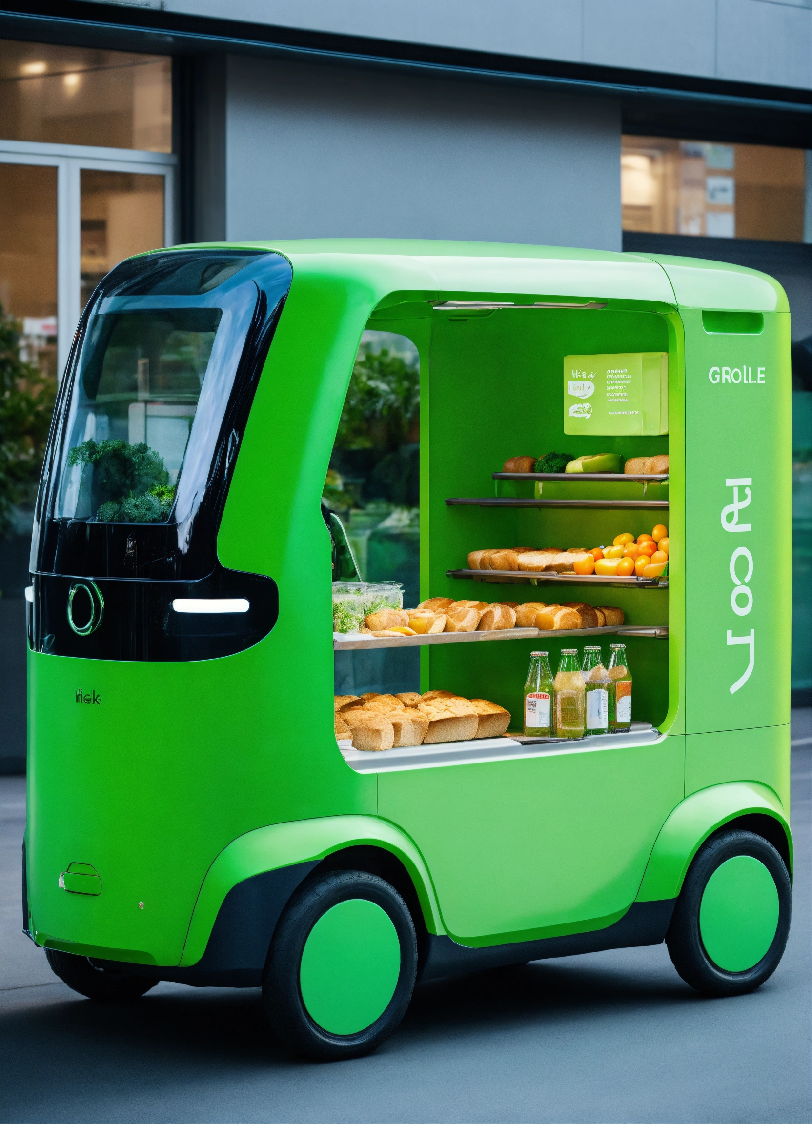 Lexica - Driverless Grocery Delivery Vehicle. Milk, Bread, Vegetables ...
