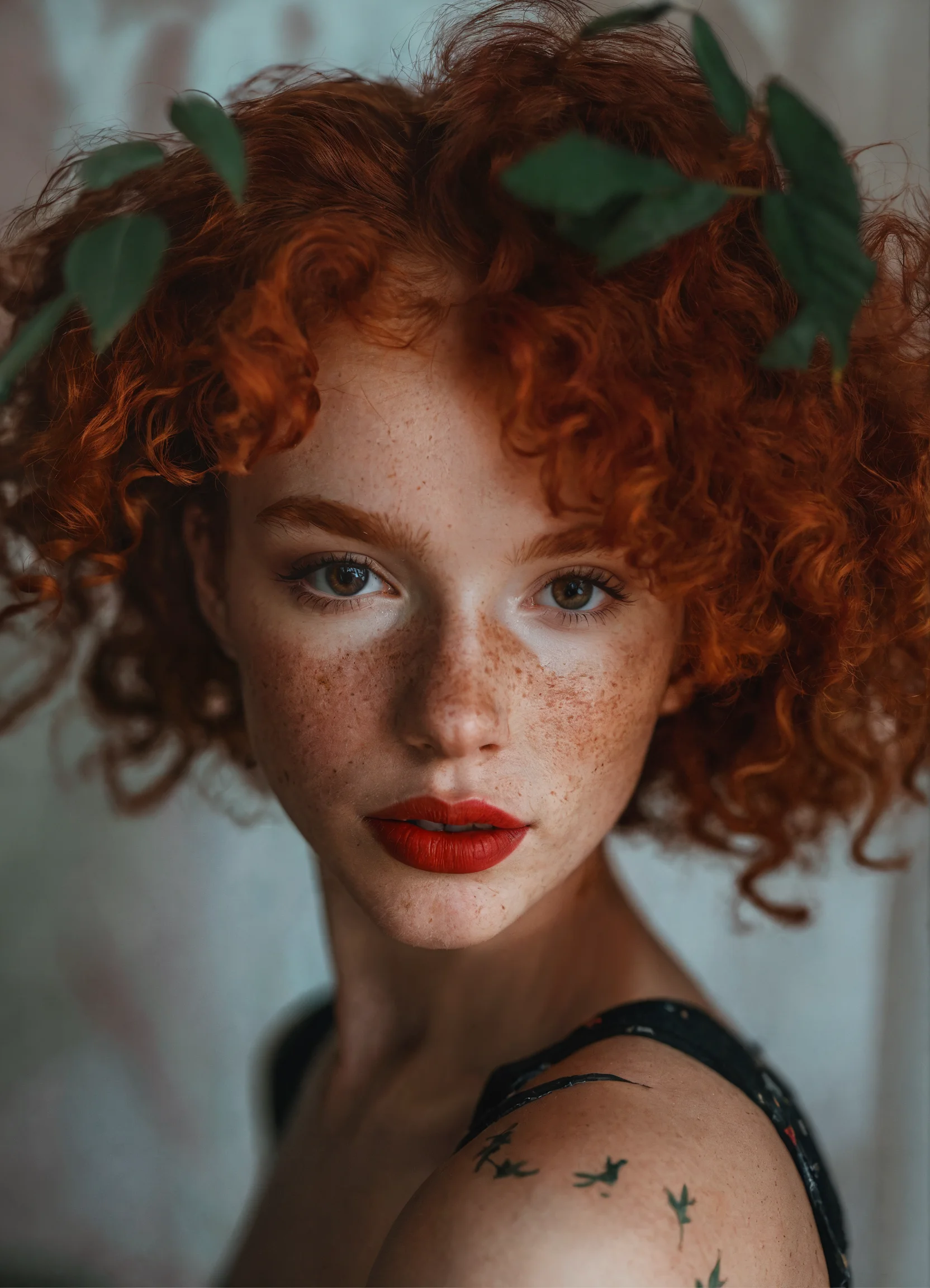 Lexica Detailed Red Haired Curly Girl With Clear Beautiful Skin