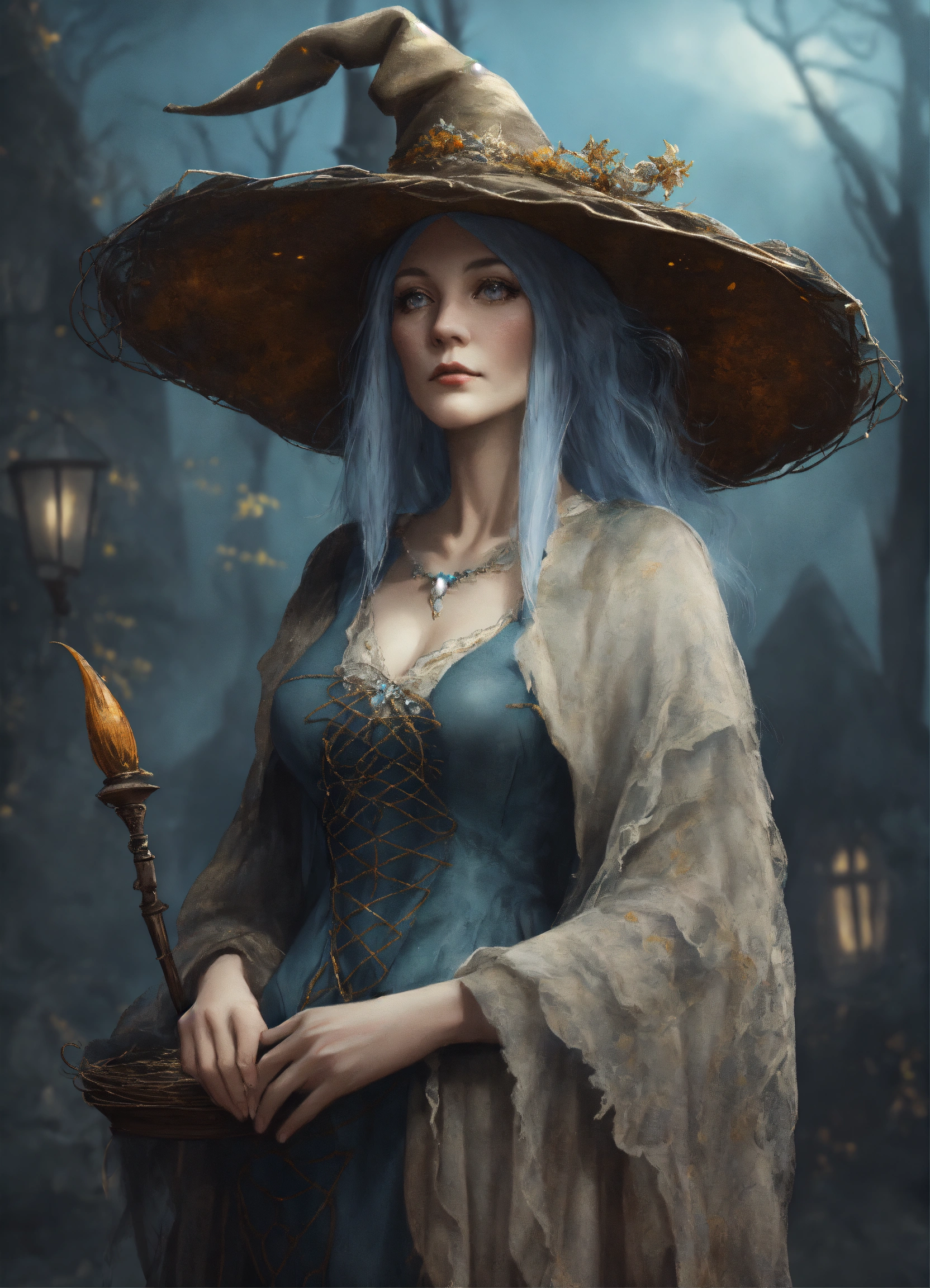 Lexica - **a old 70 years old witch, long witch dress, full body wide ...