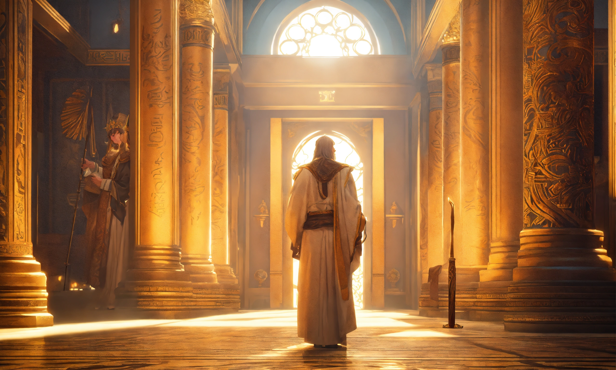 Lexica - Old Moses with his staff, Hebrew robes, talking to Pharaoh ...