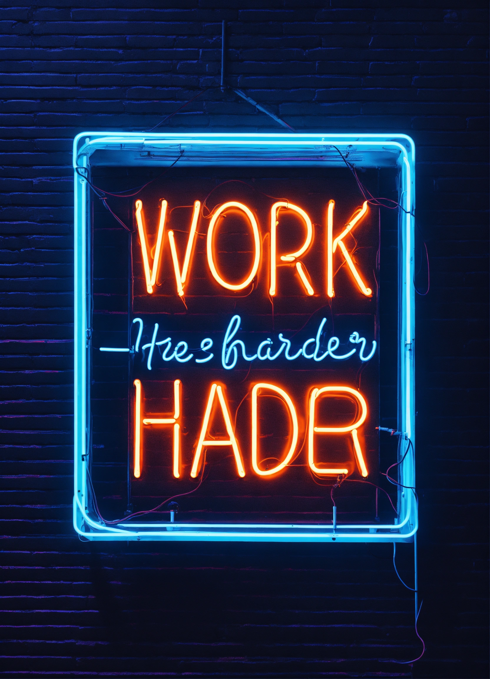 Lexica - Light blue fluorescent neon sign with the hand writen text ...