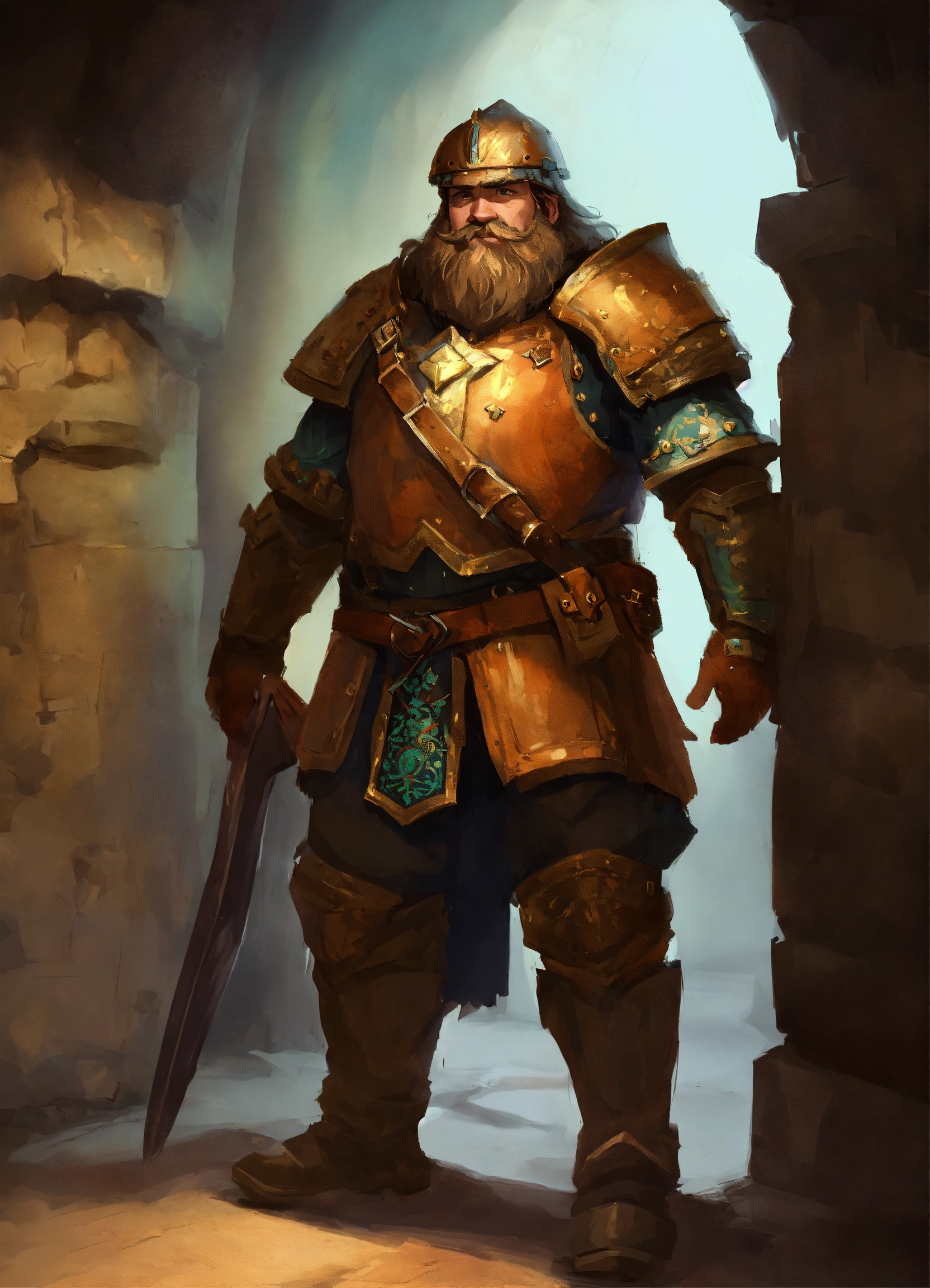 Lexica - A dwarf soldier with loriga segmentada armour in a underground ...