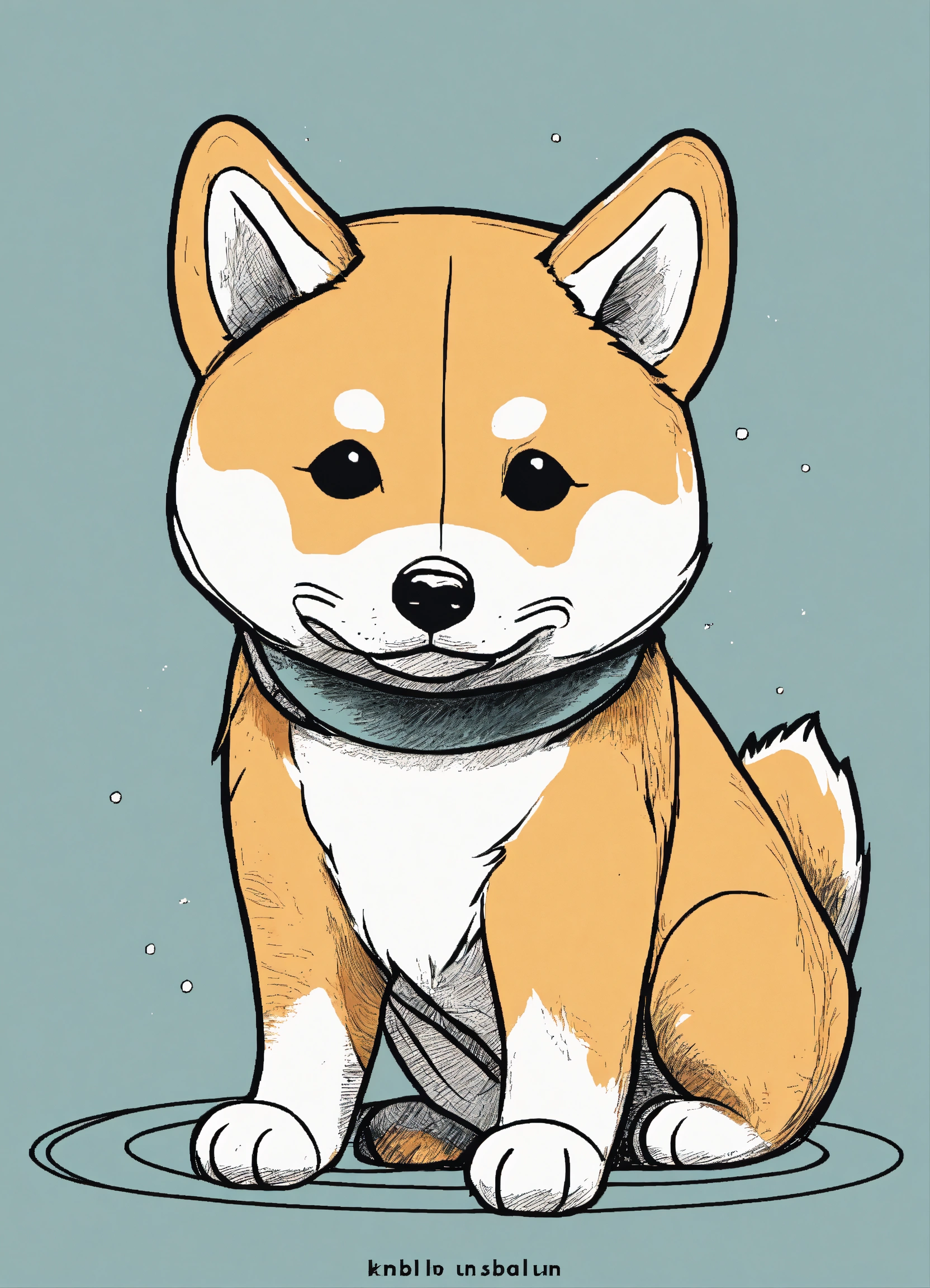 Lexica - Simple dribble line drawing Shiba Inu