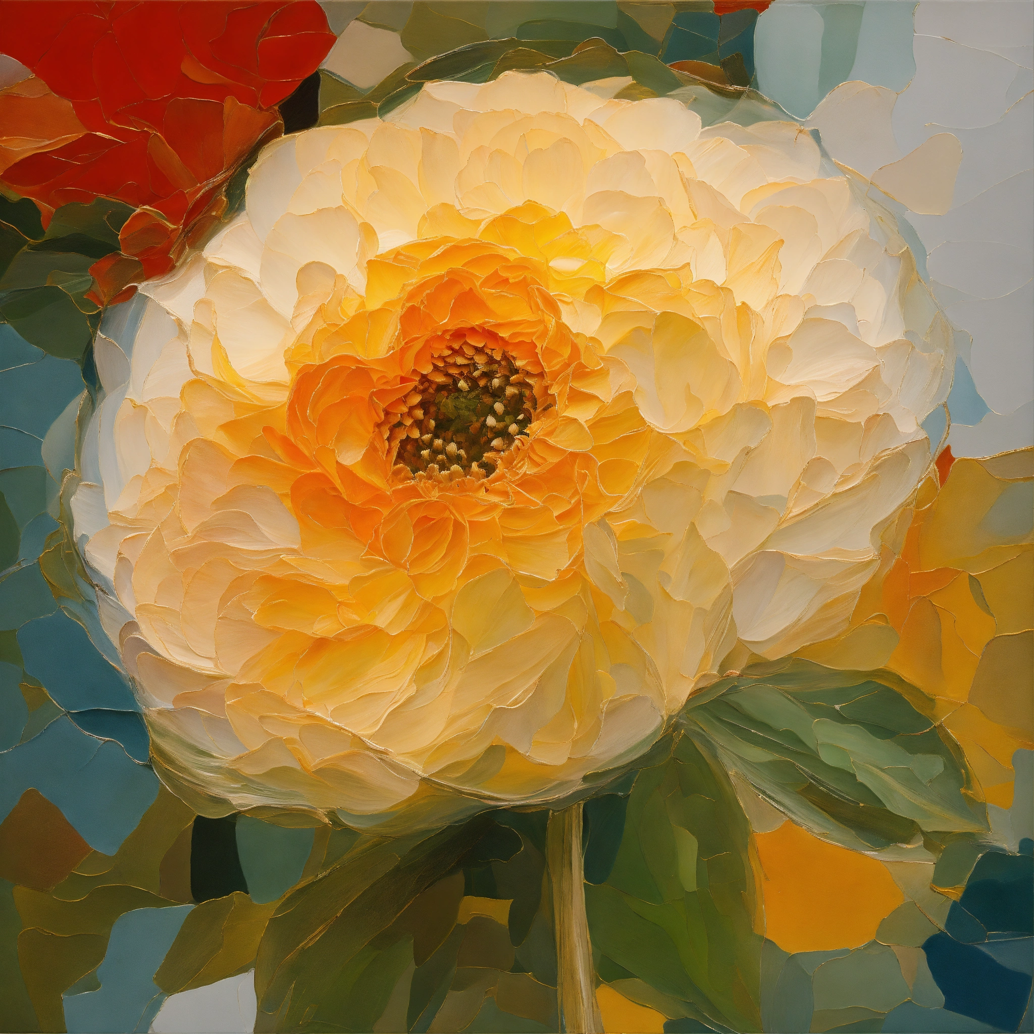 Lexica - Flower, oil painting, transparent, in style, generative art ...