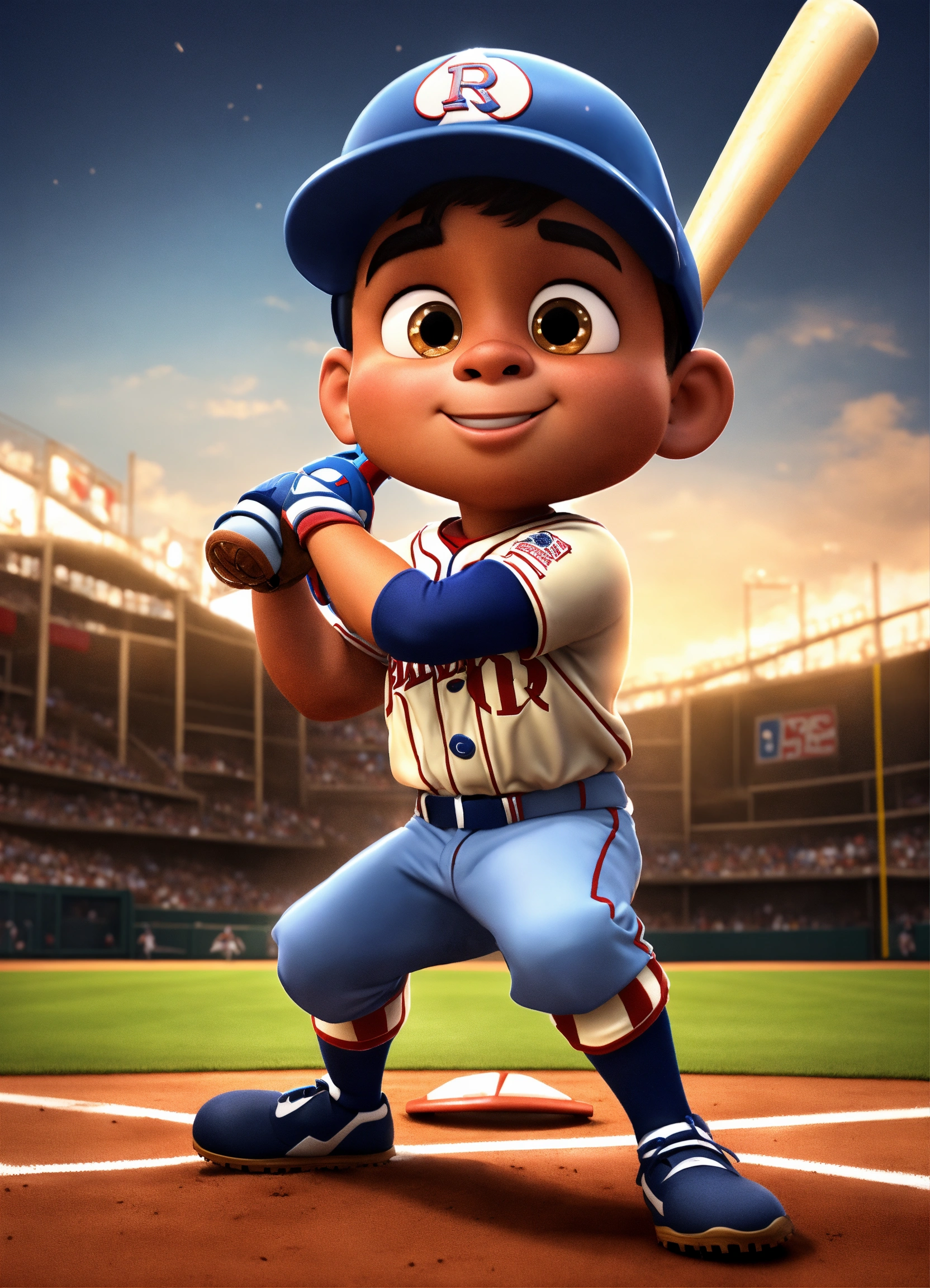 Lexica - A photo of a kid american baseball player, pixar animation ...