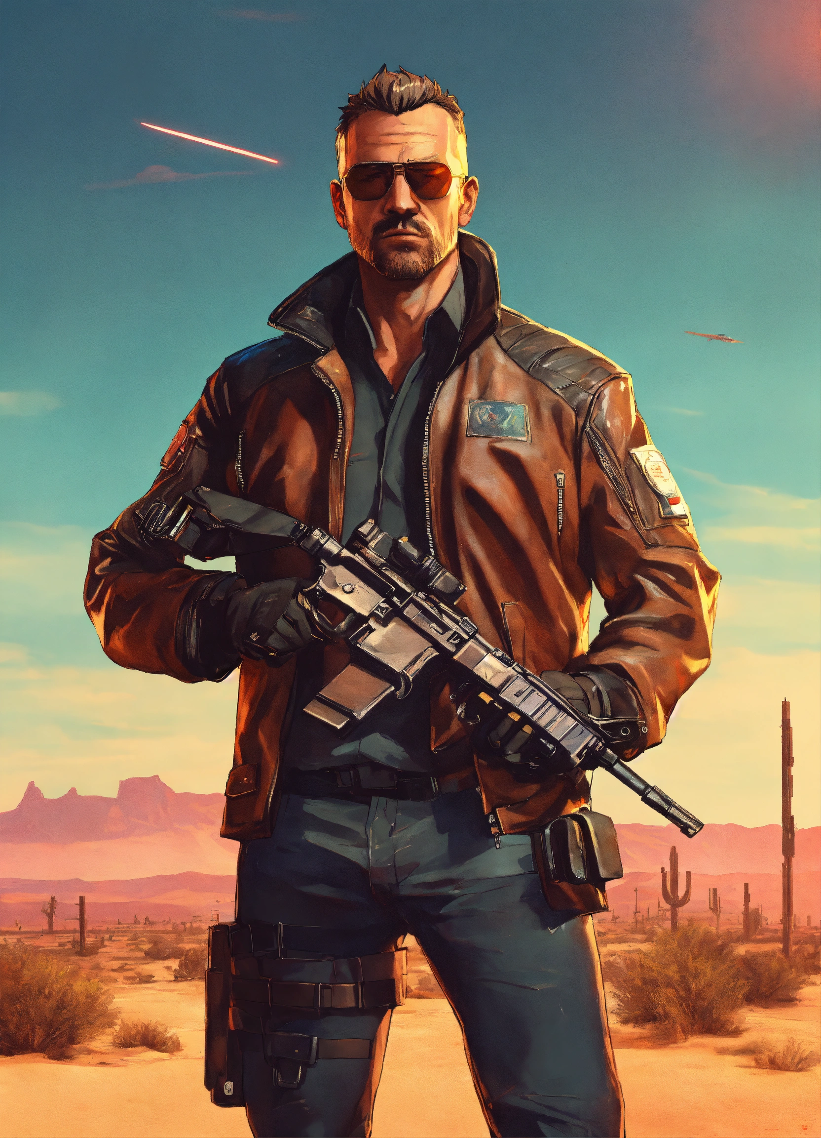 Lexica - A cyberpunk professor nomad, smart and tough in leather jacket ...
