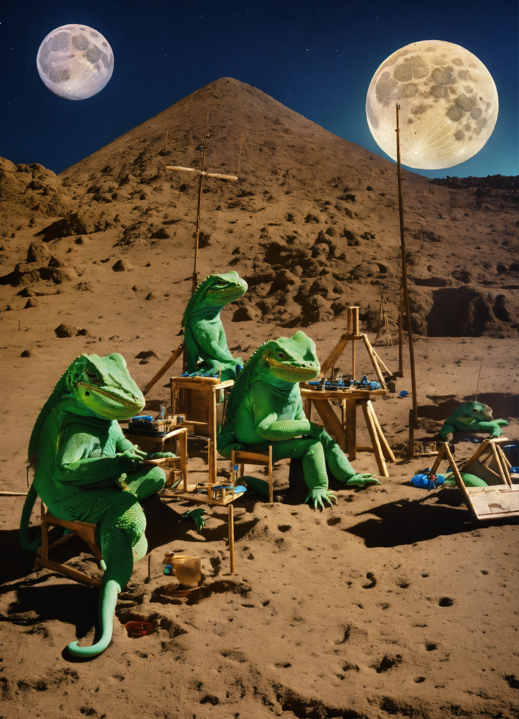 Lexica - Lizard People building the moon