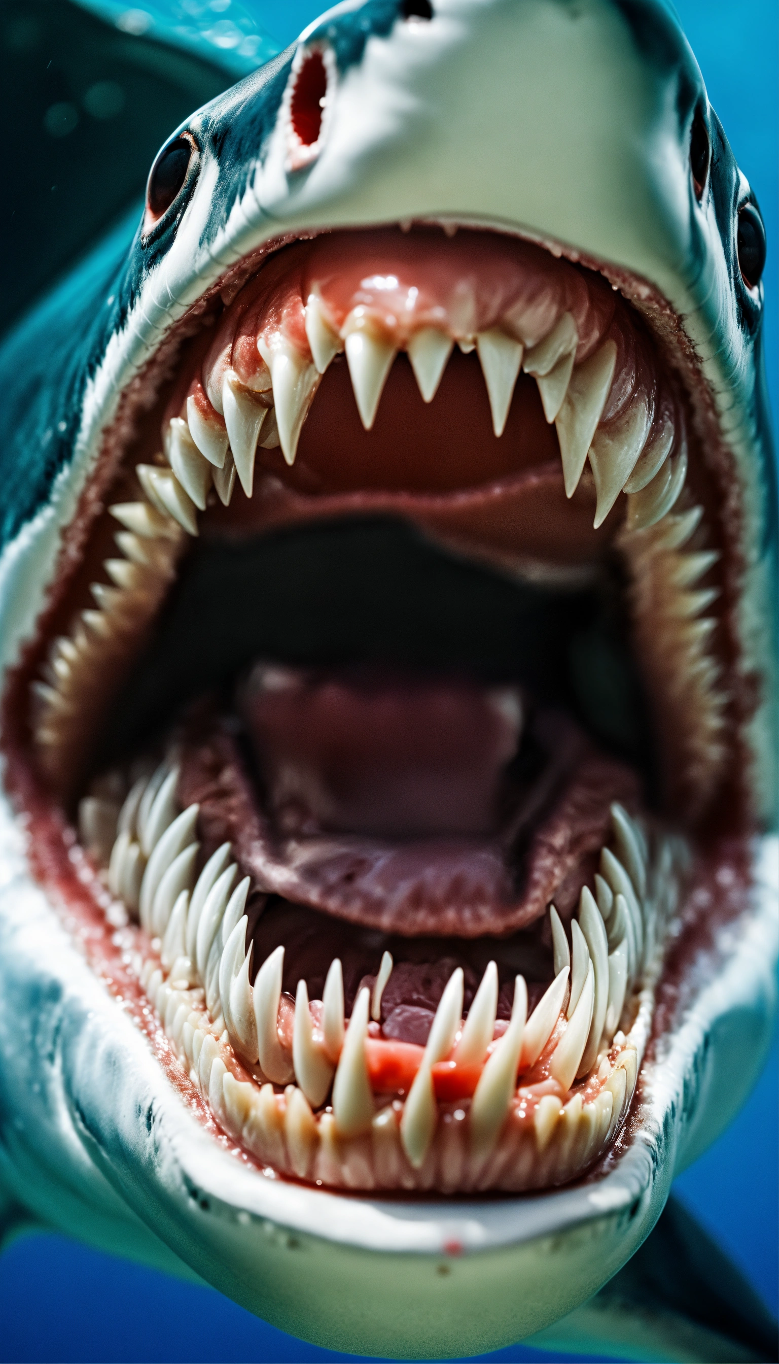 Lexica - Close up shark in teeth