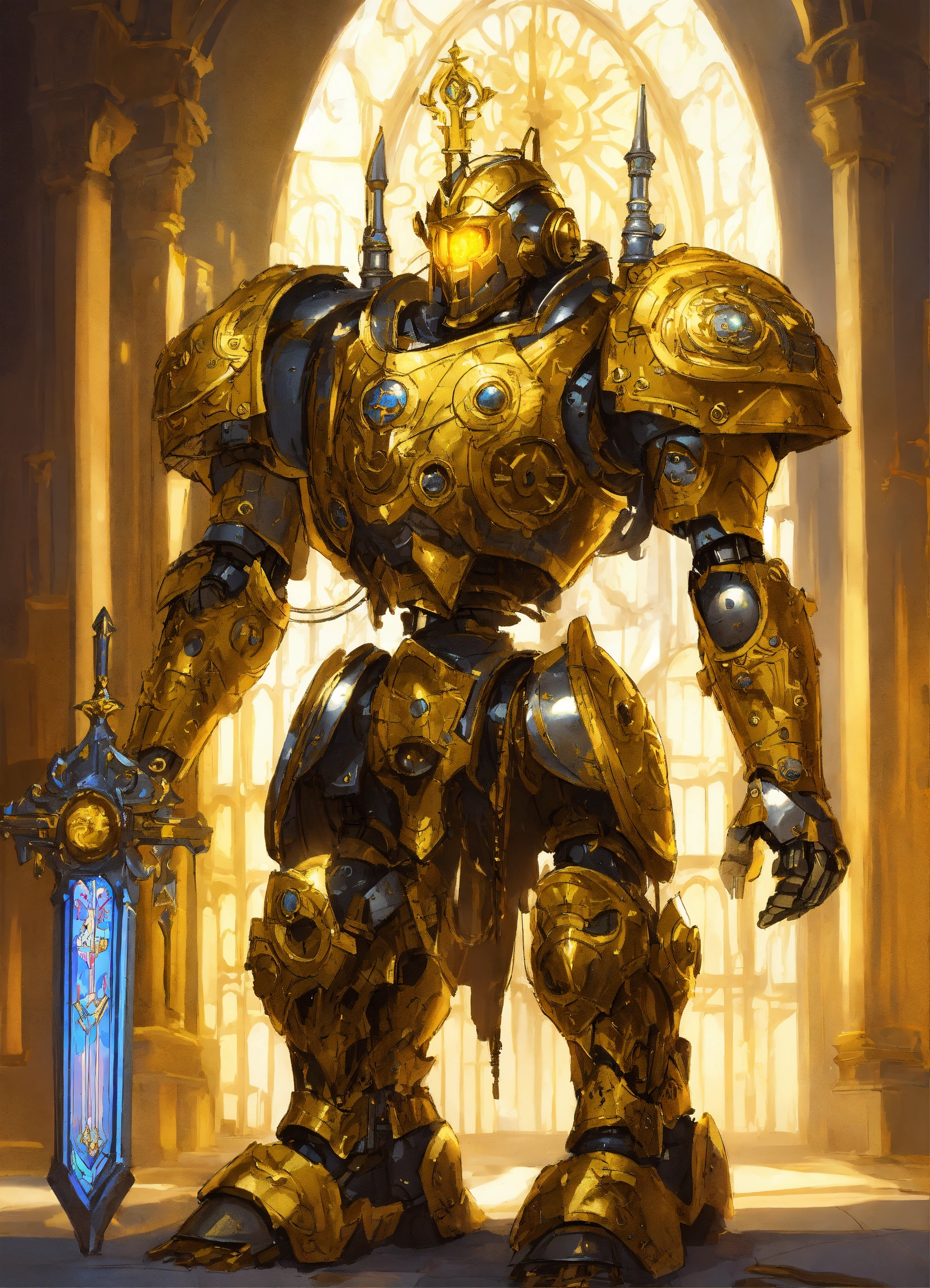 Lexica - Drawing of a gilded and elaborately decorated steel armored ...