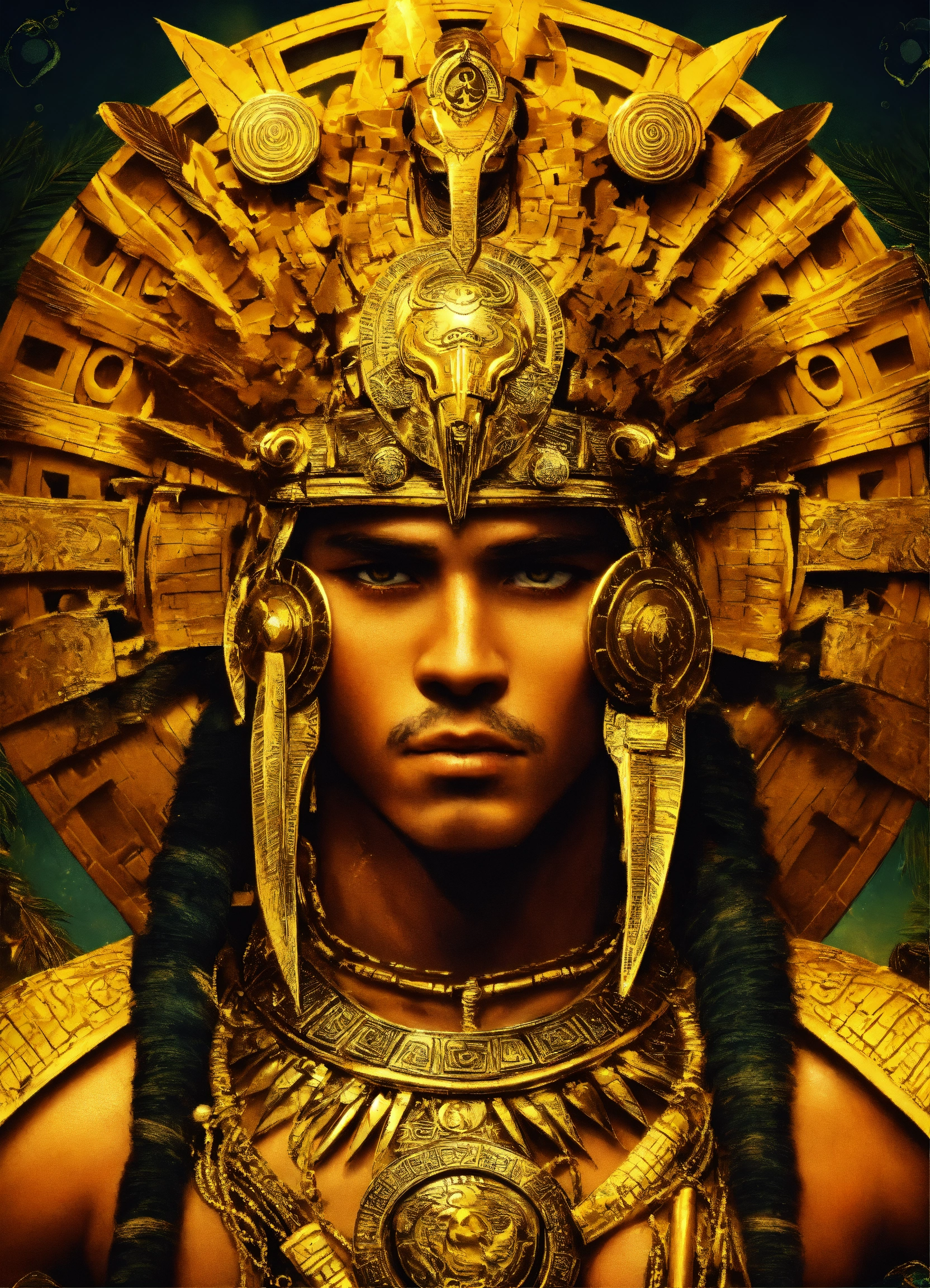 Lexica - Scorpio Pluto zodiac theme oasis background Aztec Warrior with ...