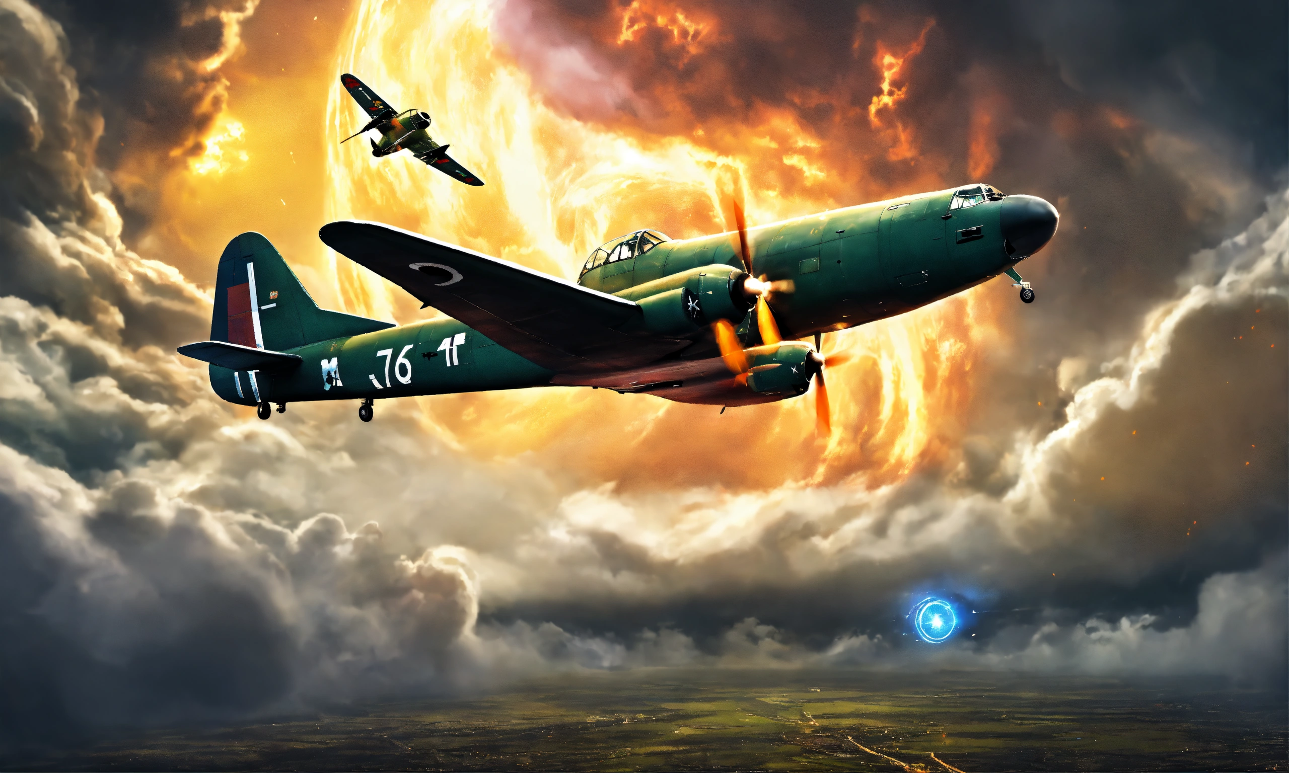 Lexica - World war 2 plane disappearing into interdimensional portal in ...