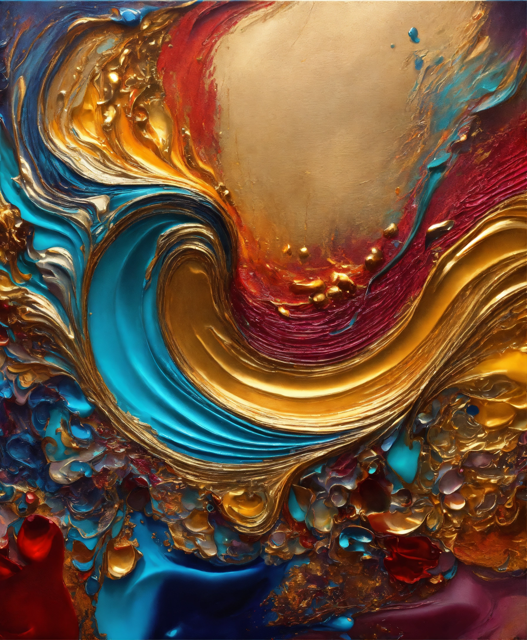 Lexica - Colorful abstract painting oil and water complex complicated ...